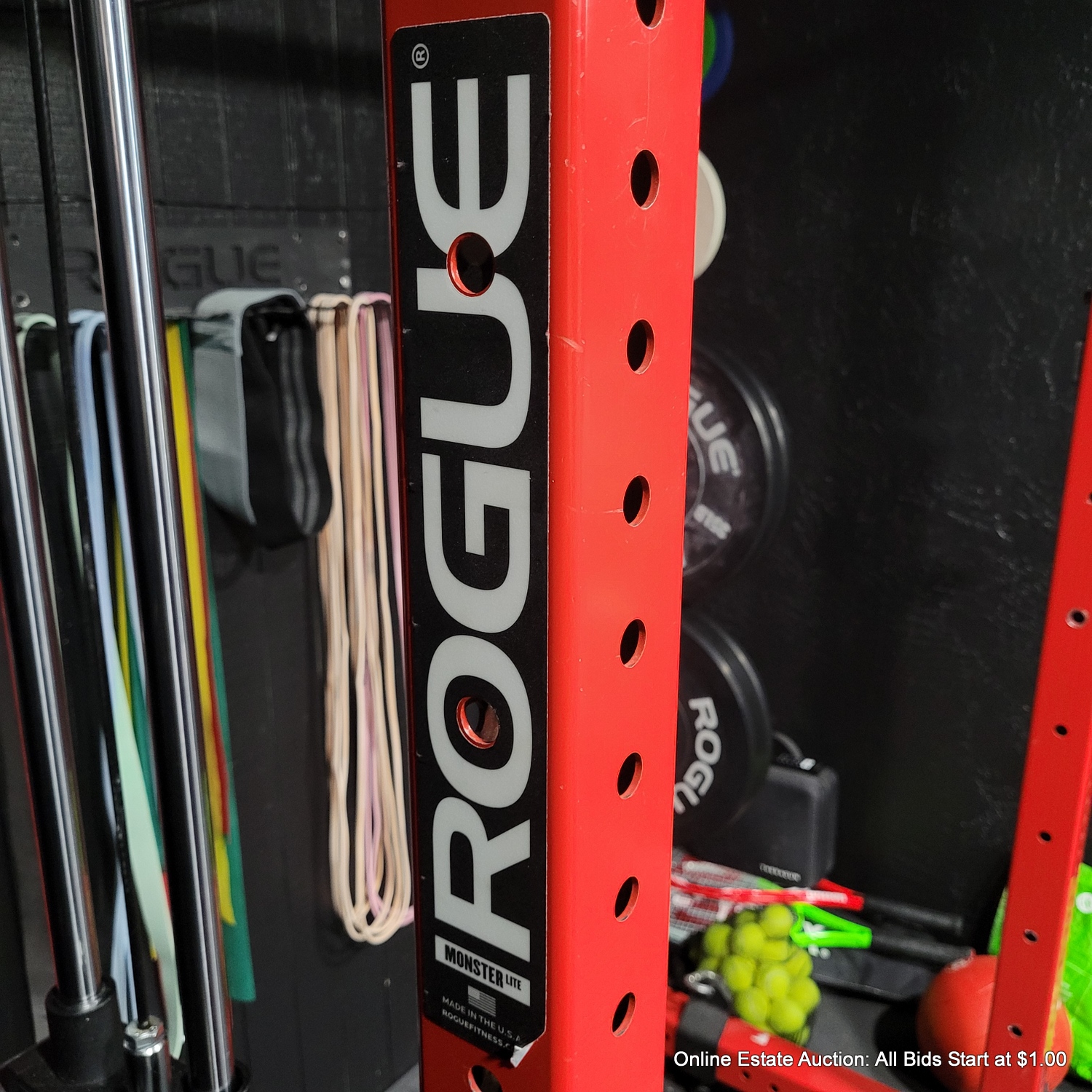 Rogue Squat Rack With 2 Olympic Bars & Weights Currently Disassembled ...