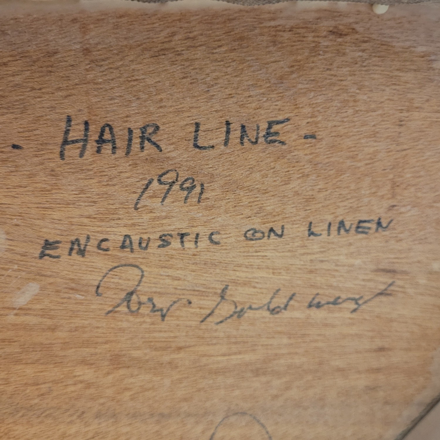 Joseph Goldberg Encaustic Painting On Linen Titled Hairline 1991 #33549 ...