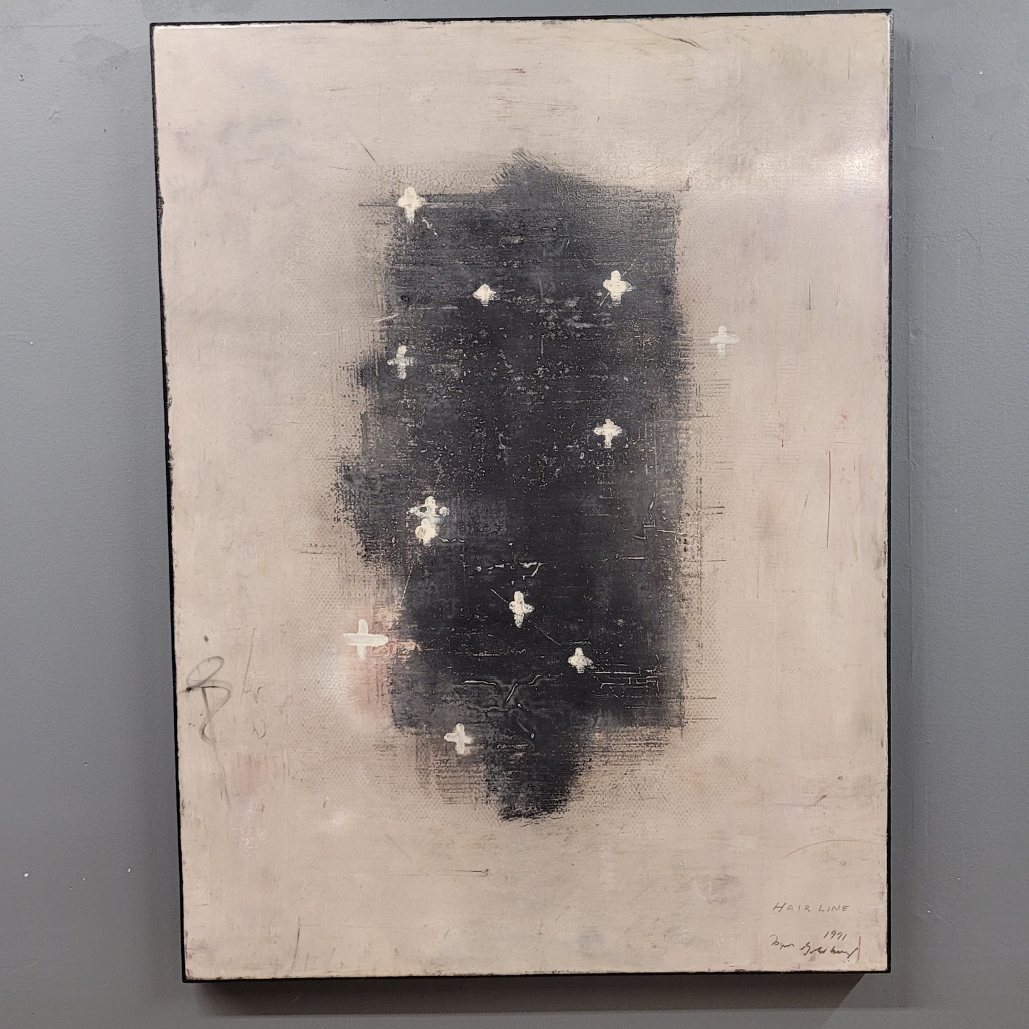 Joseph Goldberg Encaustic Painting On Linen Titled Hairline 1991 #33549 ...