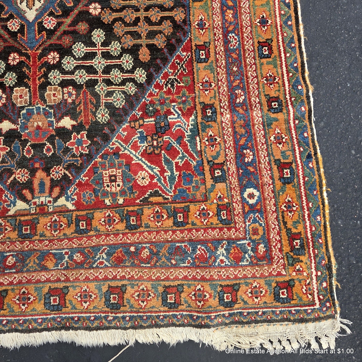 Hand-Knotted Persian Style Carpet 56" X 65" #44063 | Auctionninja.com