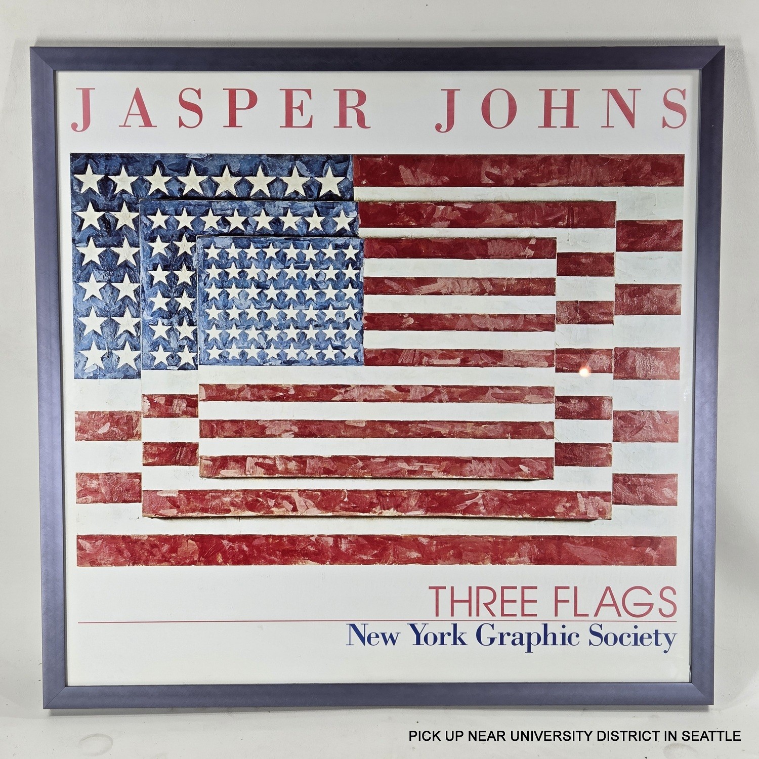 Jasper Johns Three Flags Offset Lithograph (SEATTLE PICK-UP ONLY ...