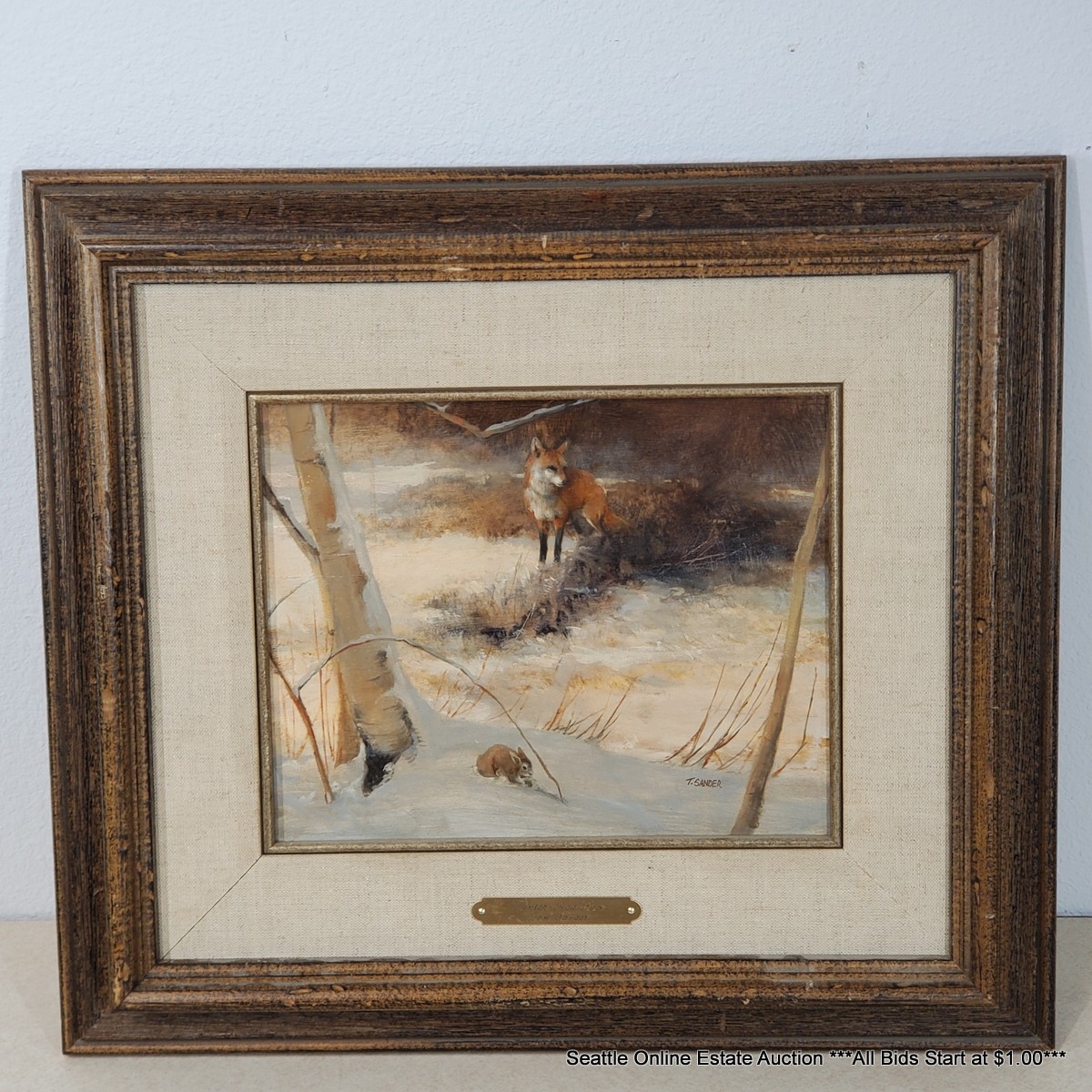 Tom Sander (B. 1938-) Original Oil Painting On Masonite "Winter - Red ...