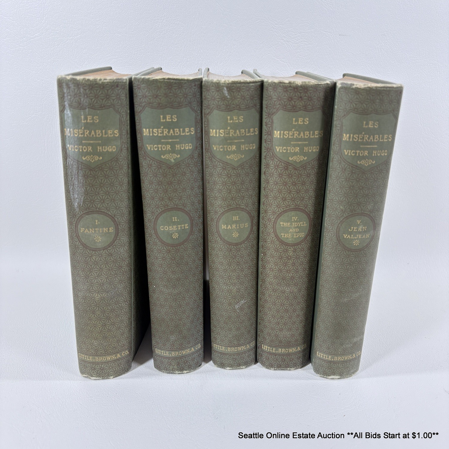 Victor Hugo Les Miserables 1892 Complete In 5 Volumes Little, Brown ...