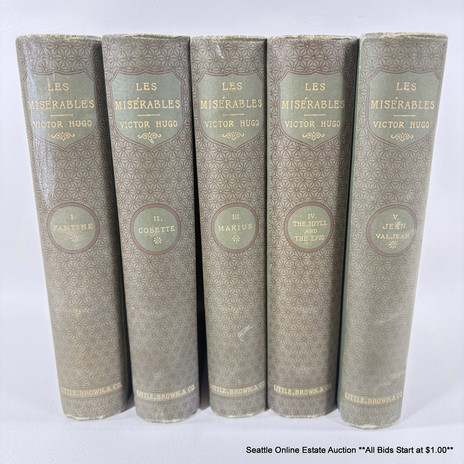 Victor Hugo Les Miserables 1892 Complete In 5 Volumes Little, Brown ...