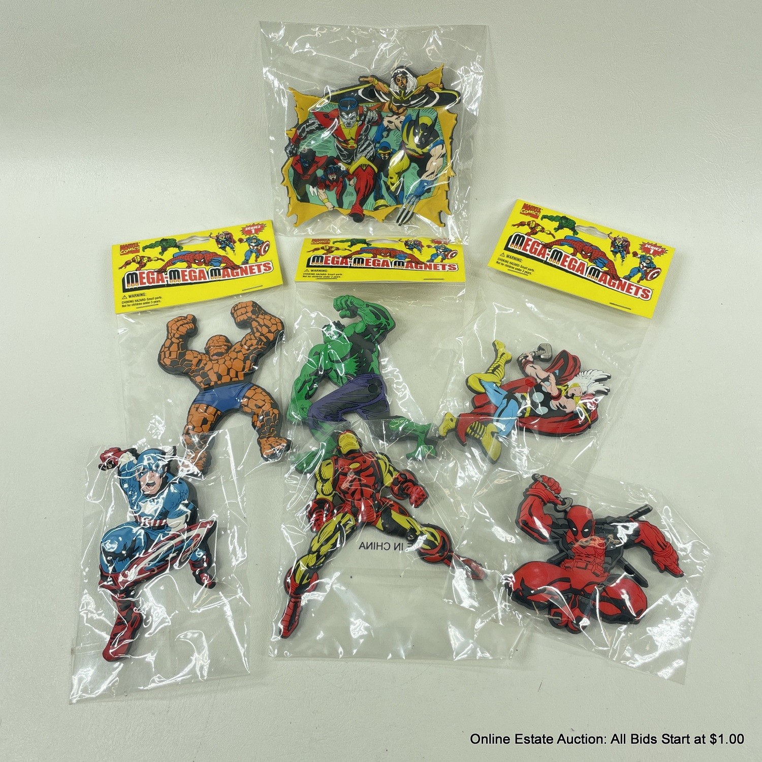 7 Marvel Characters Mega-Mega Magnets Including Deadpool, X-Men, Thing ...