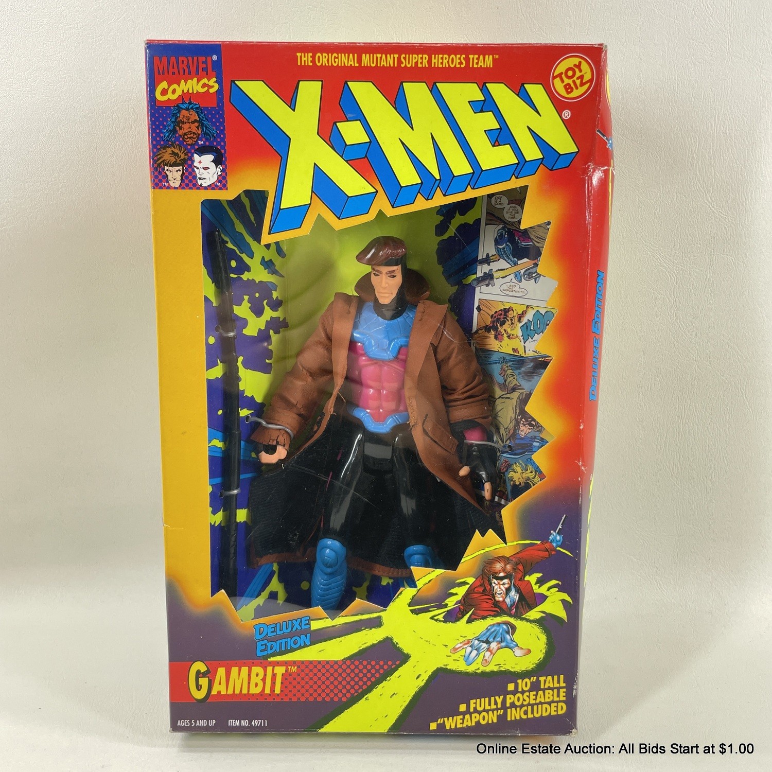 1994 Marvel Comics X-Men Gambit Deluxe Edition Action Figure New In Original Box #34099 ...