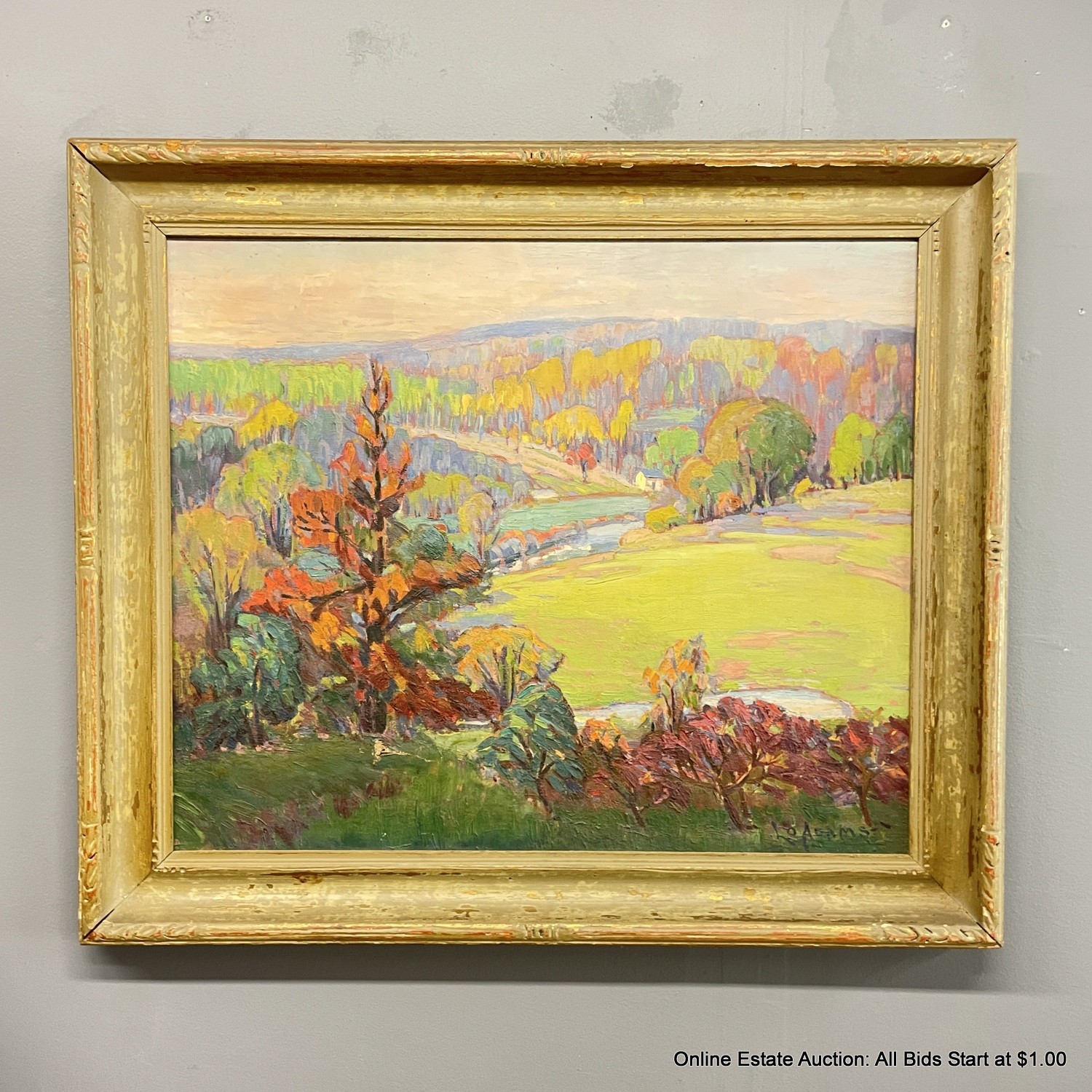 Signed Lily Osman Adams (1865-1945) Oil On Canvas Original Landscape ...