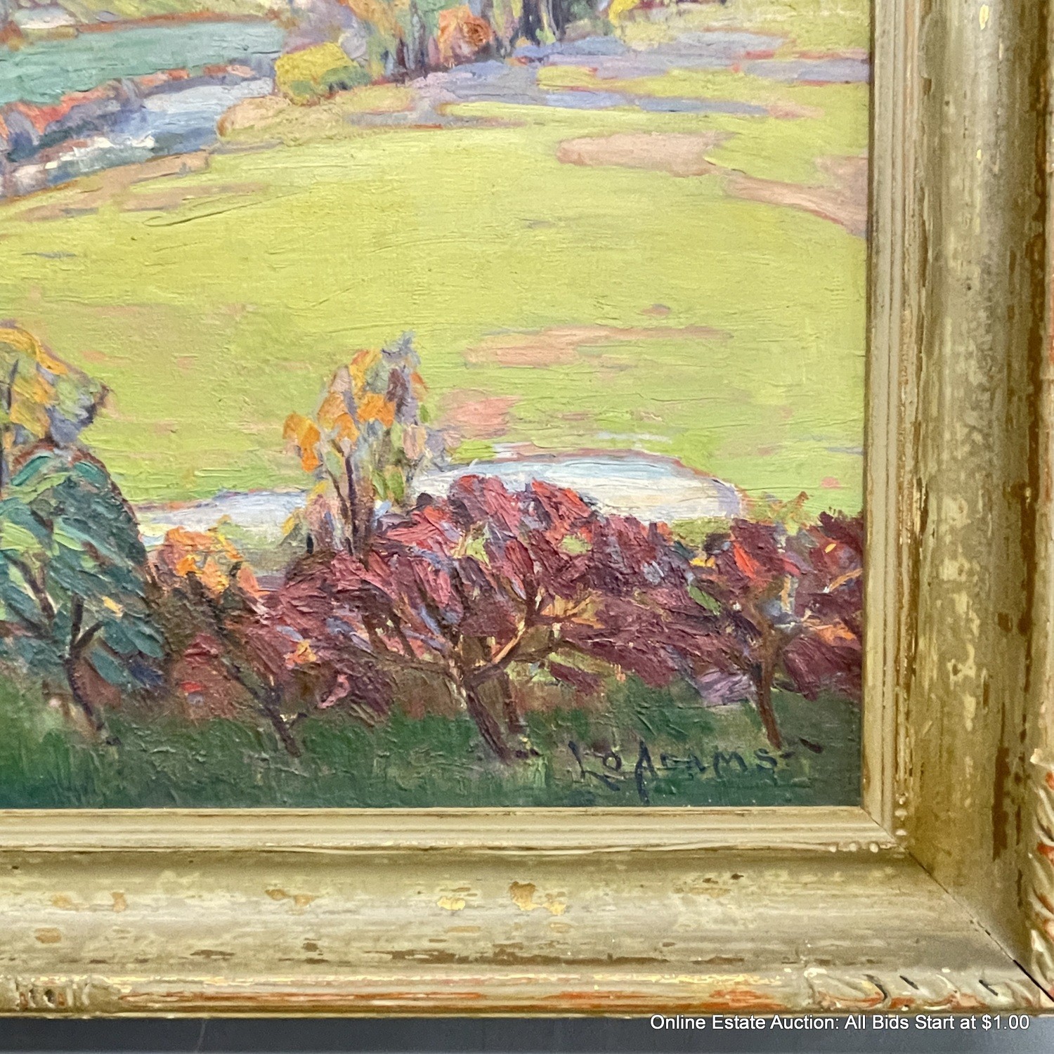Signed Lily Osman Adams (1865-1945) Oil On Canvas Original Landscape ...