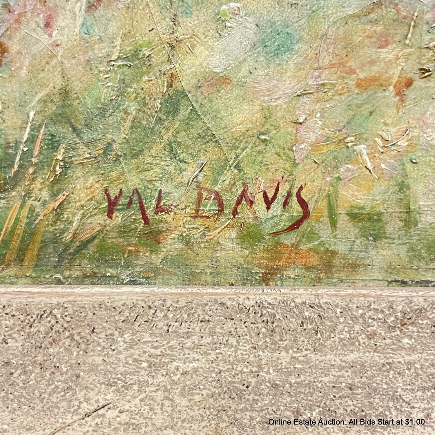 Signed Val Davis (1854-1930) Oil Painting Titled The Millers Home ...