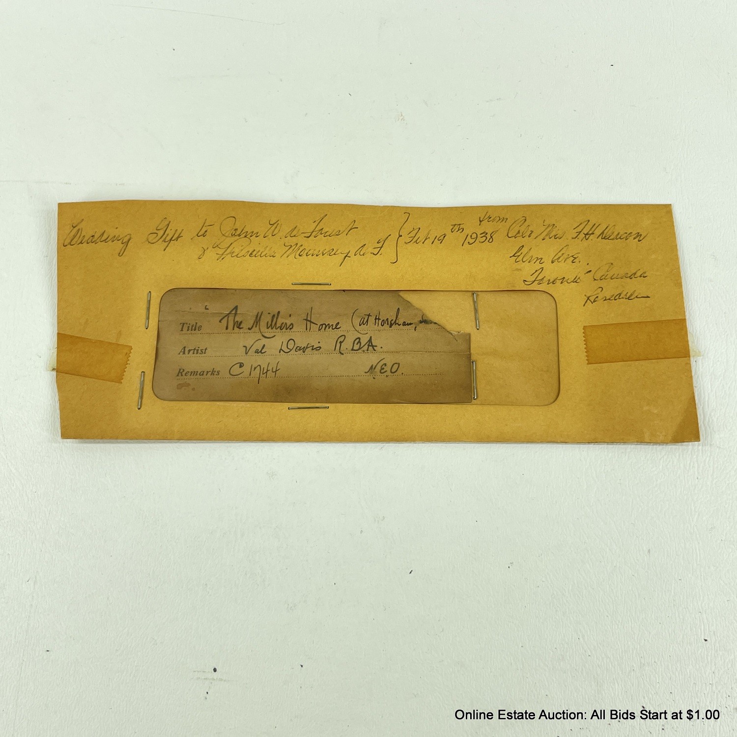 Signed Val Davis (1854-1930) Oil Painting Titled The Millers Home ...