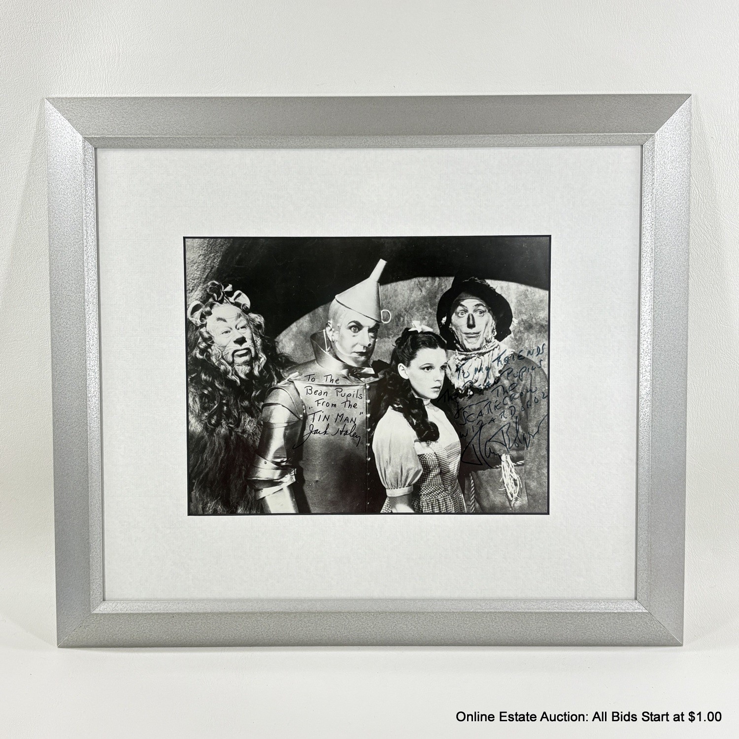 Jack Haley And Ray Bolger Autographed And Inscribed The Wizard Of Oz ...