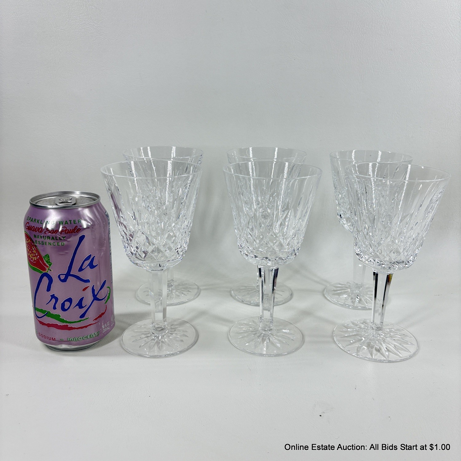 6 Waterford Crystal Lismore 6" Claret Wine Glasses #43788 ...