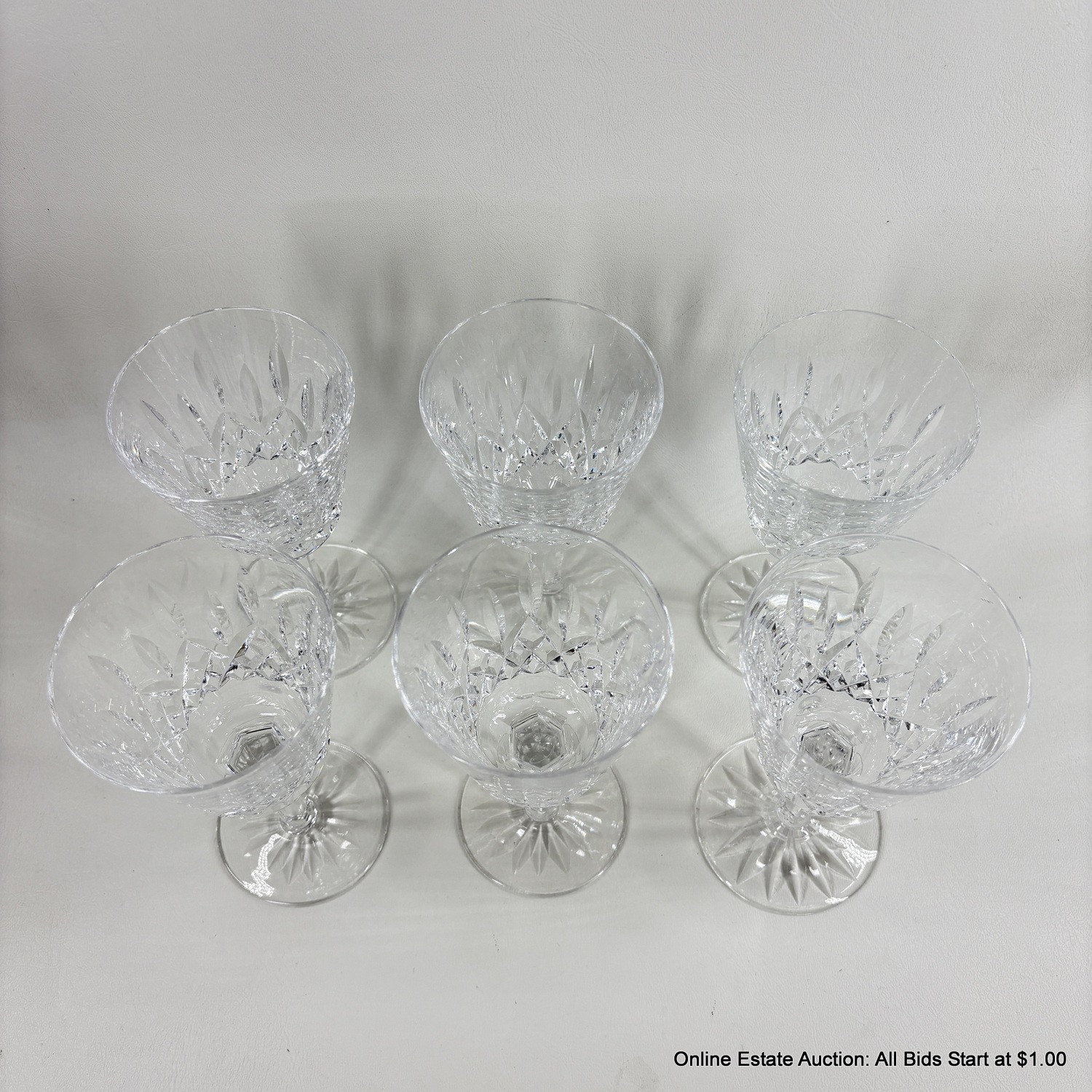 6 Waterford Crystal Lismore 6" Claret Wine Glasses #43788 ...