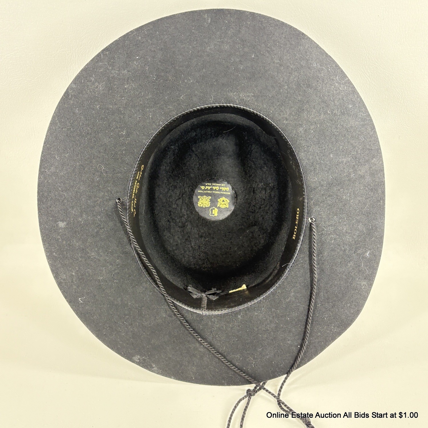 Vintage Golden Gate Hat Co. Bolero Black Felt Hat With Black Trim ...