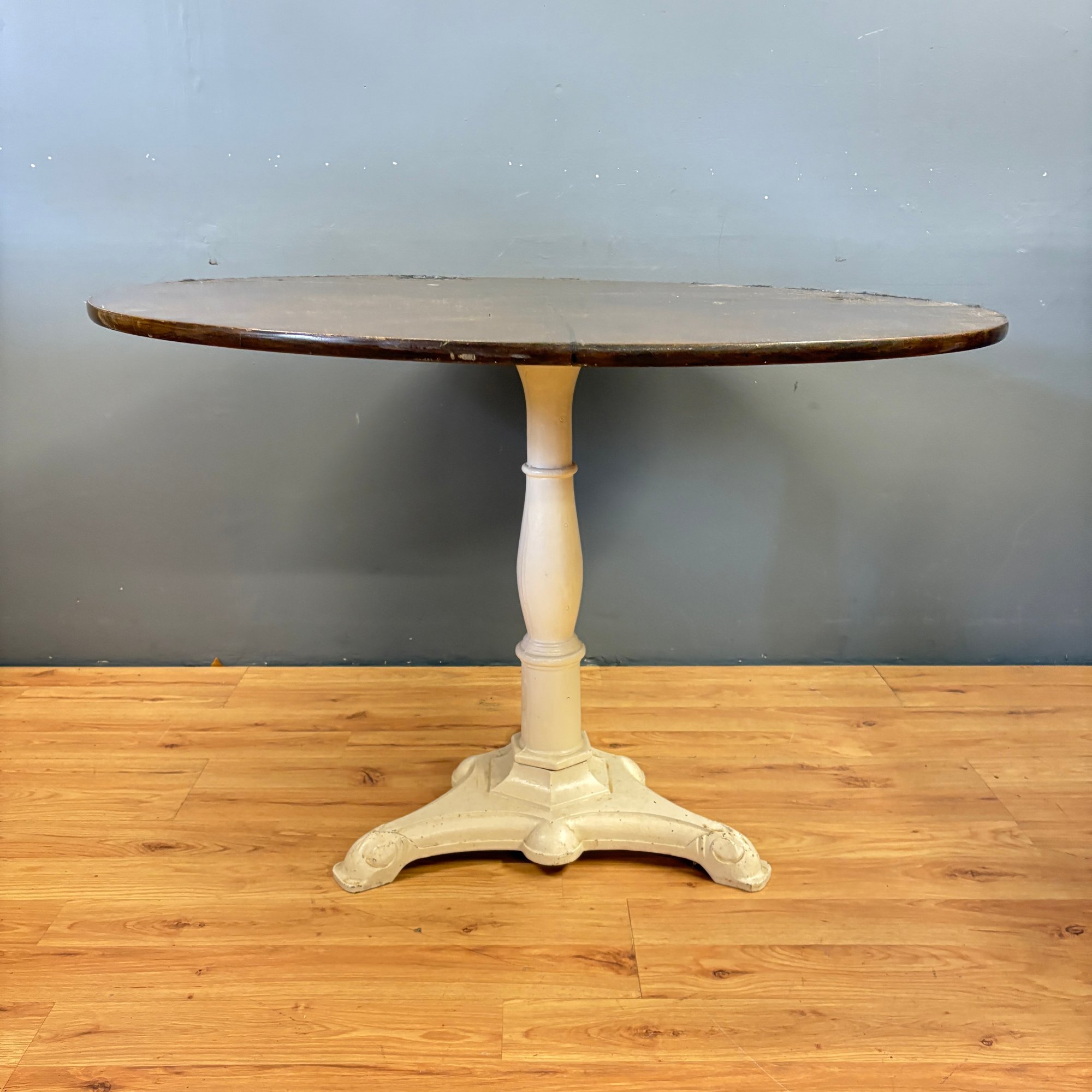 Cast Iron Base Round Table (LOCAL PICK UP ONLY) #44105 | Auctionninja.com