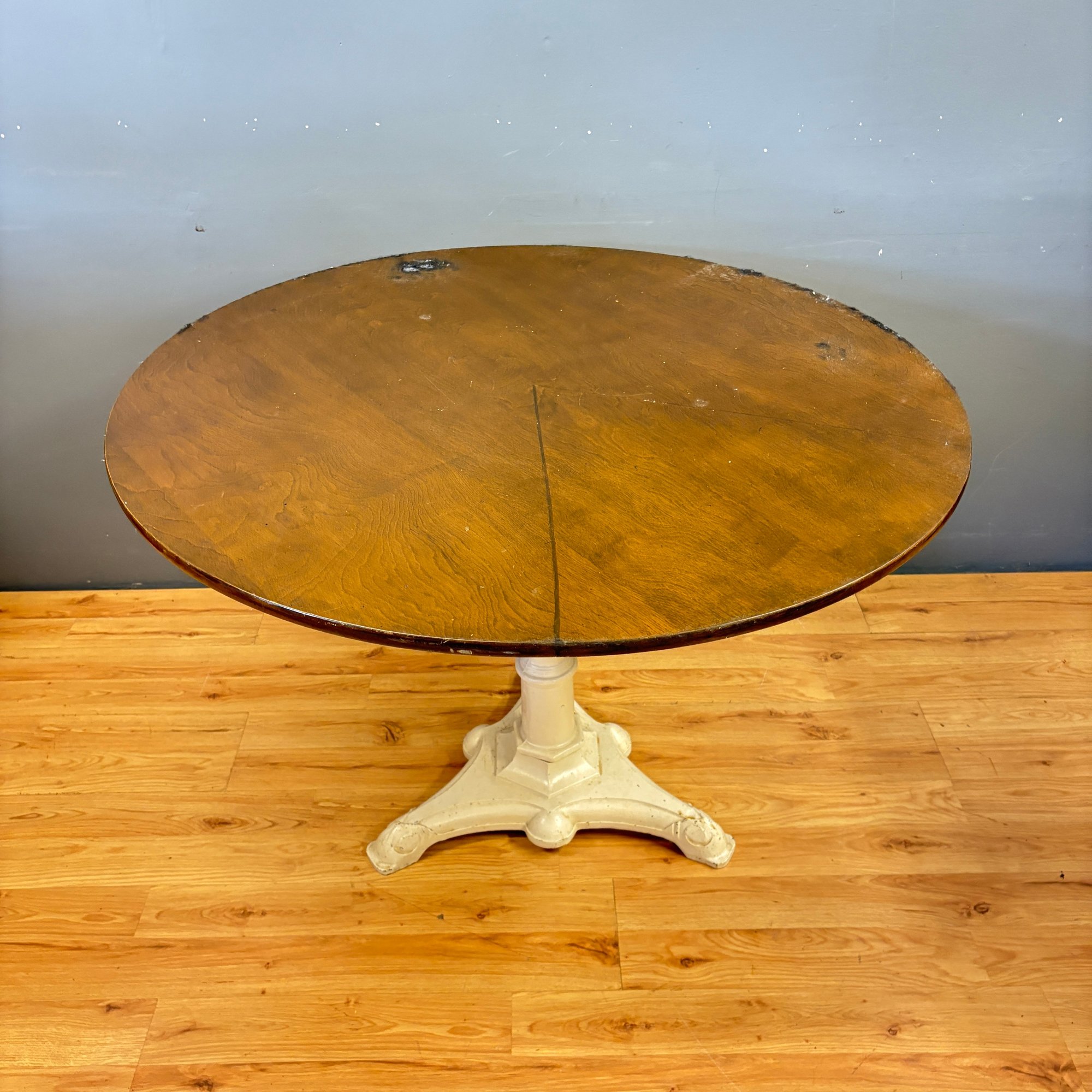 Cast Iron Base Round Table (LOCAL PICK UP ONLY) #44105 | Auctionninja.com
