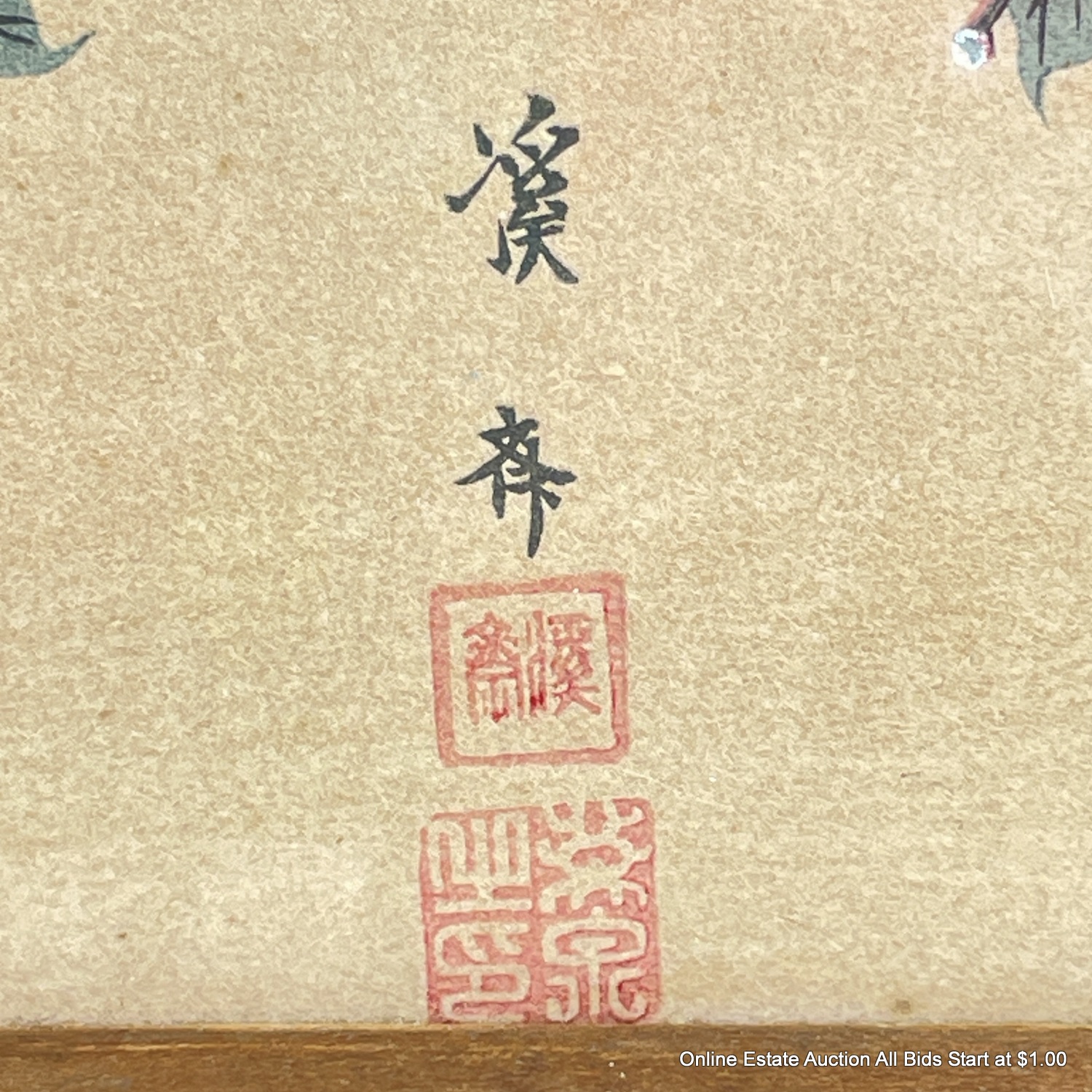 Original Japanese Block Print With Watercolor Of Monkeys In Cherry Tree ...