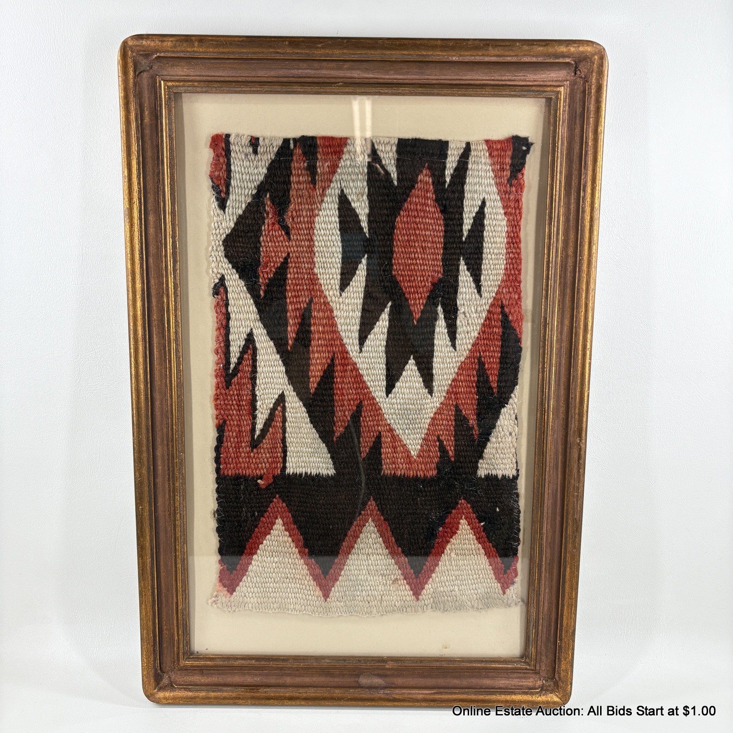 Navajo Blanket Section In 22" X 15" Frame #44455 | Auctionninja.com