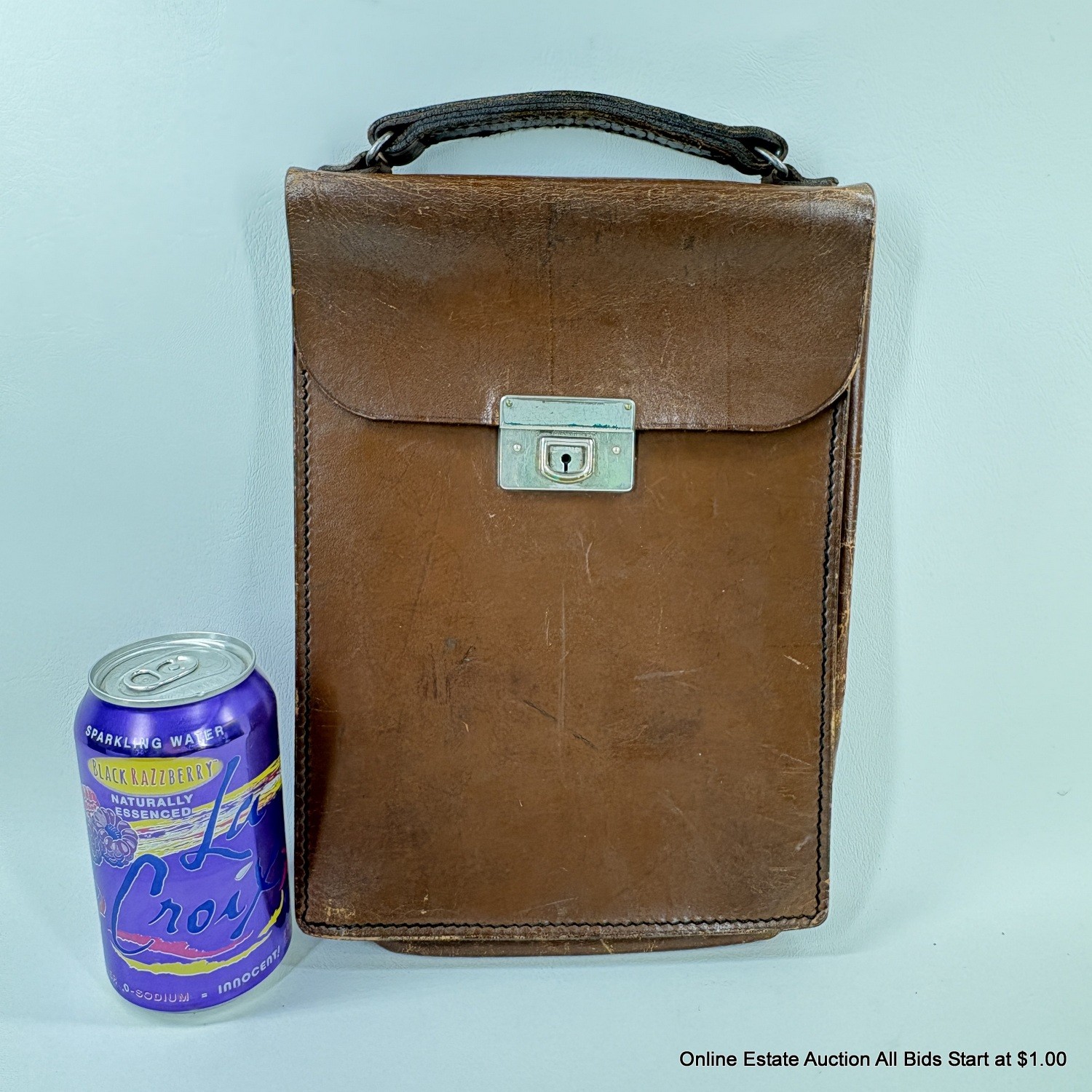 Vintage Brown Leather Field Map Case Bag #47712 | Auctionninja.com