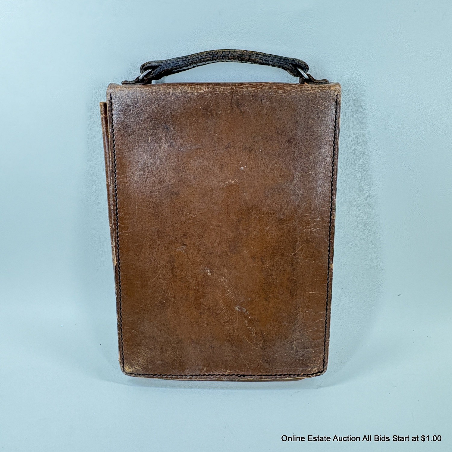 Vintage Brown Leather Field Map Case Bag #47712 | Auctionninja.com