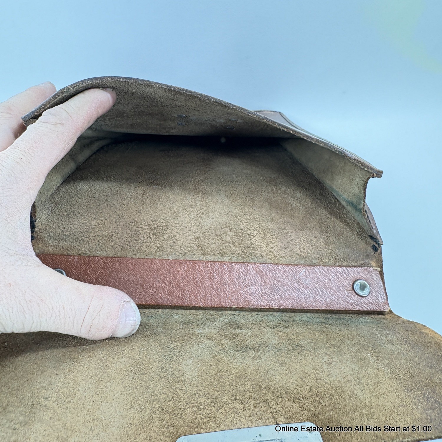 Vintage Brown Leather Field Map Case Bag #47712 | Auctionninja.com