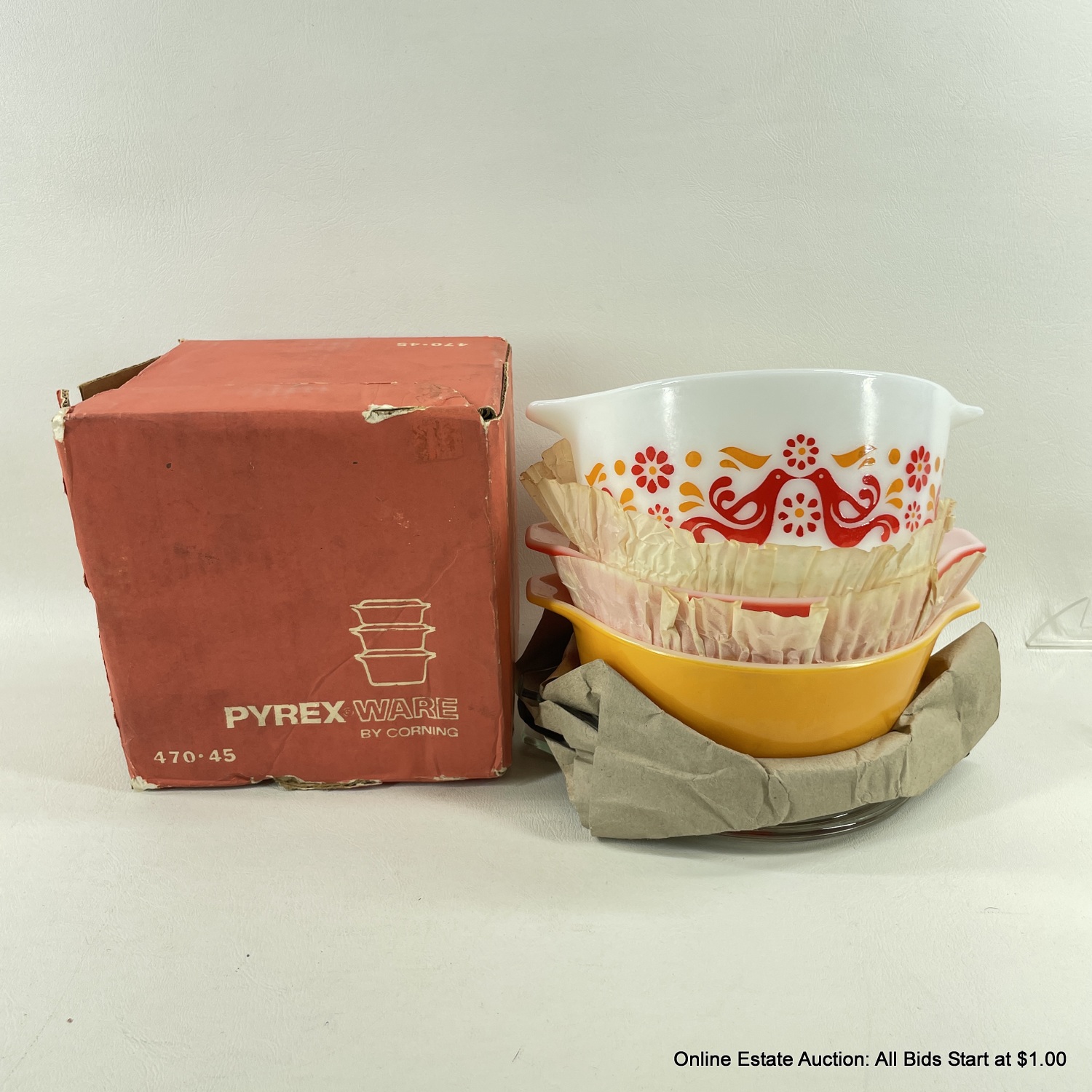 Vintage Pyrex Friendship Nesting Bake Serve & Store Set 470-45 With ...