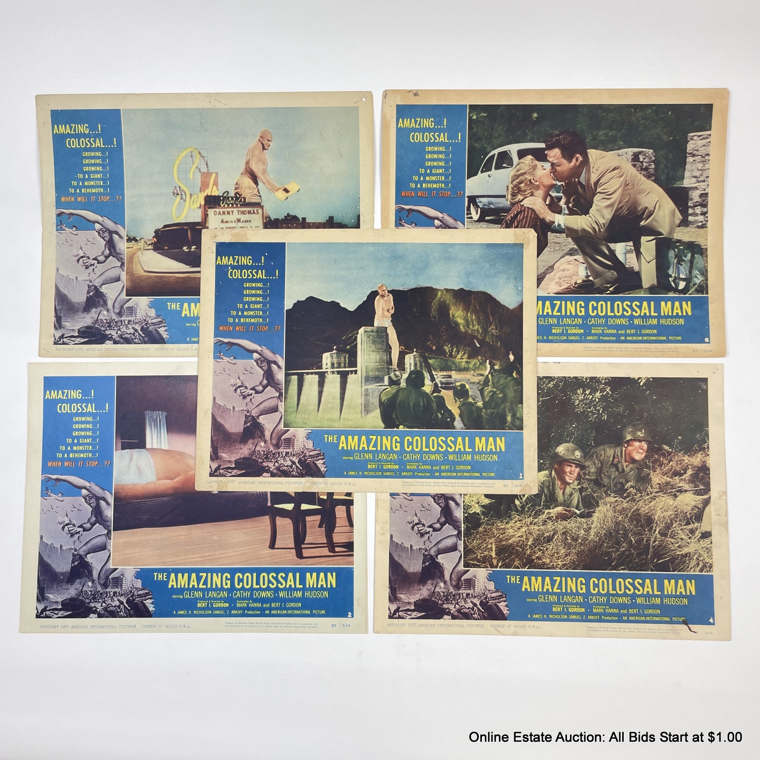 Vintage Movie Lobby Card 5-Piece Set :The Amazing Colossal Man: Glenn ...