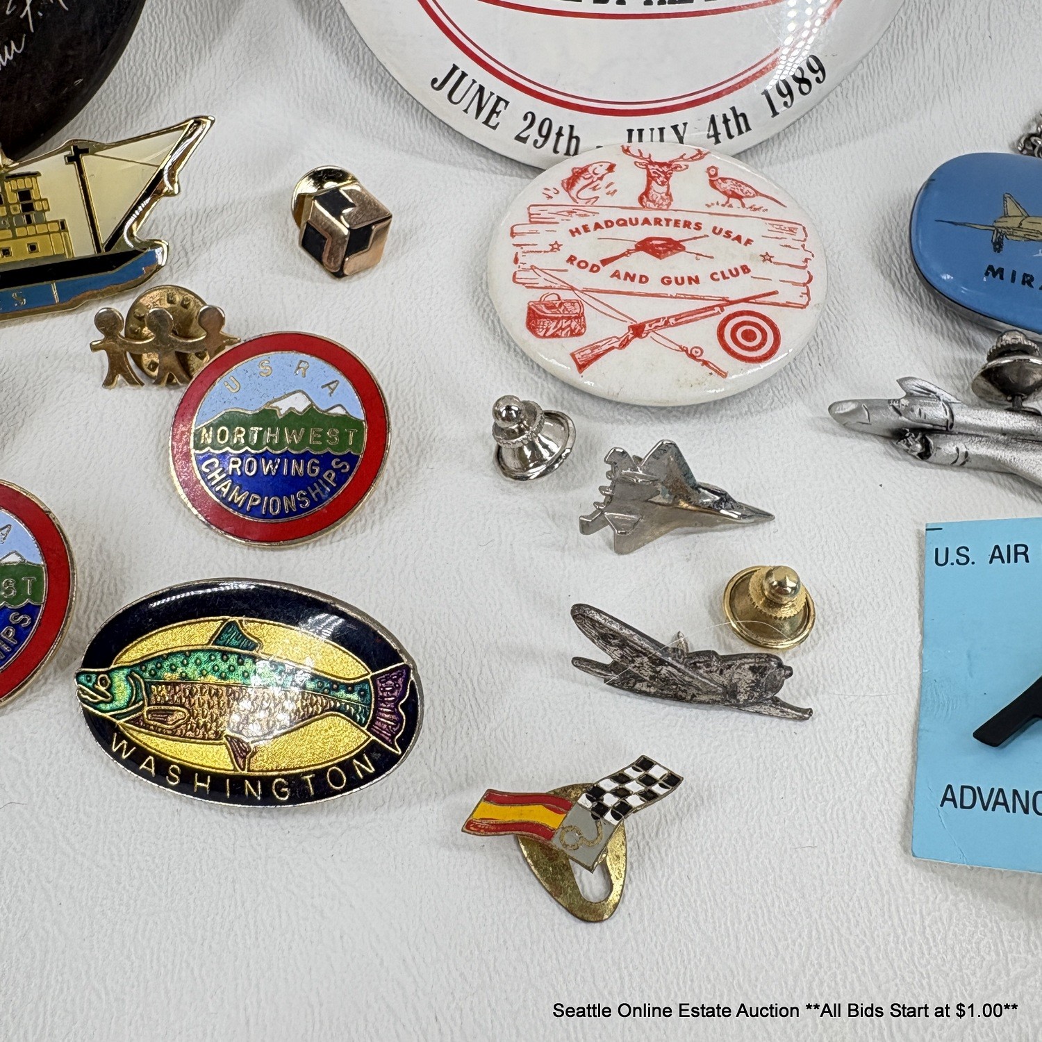 Assorted Vintage Buttons And Pins Including JFK Inauguration Button ...