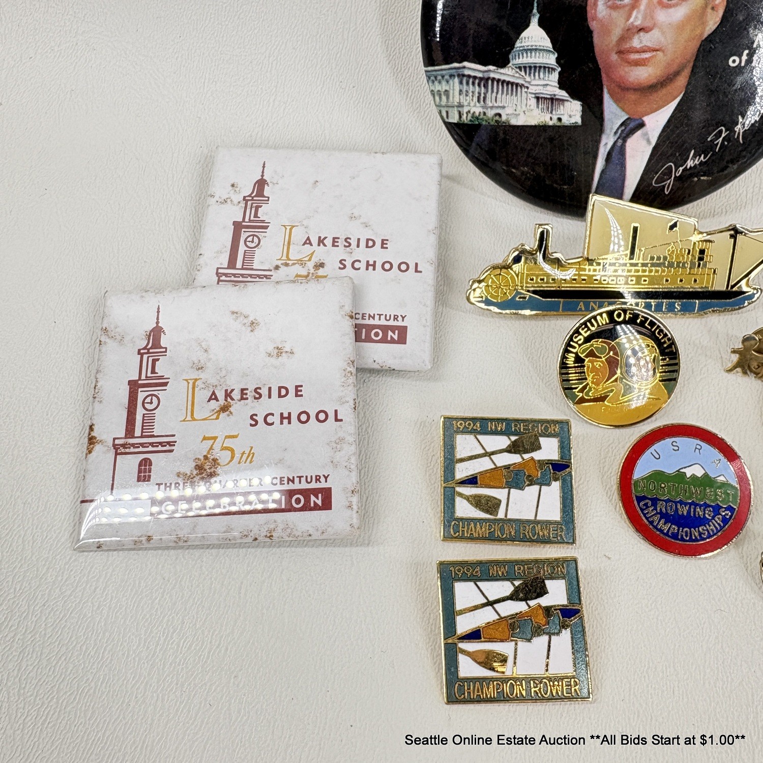 Assorted Vintage Buttons And Pins Including JFK Inauguration Button ...