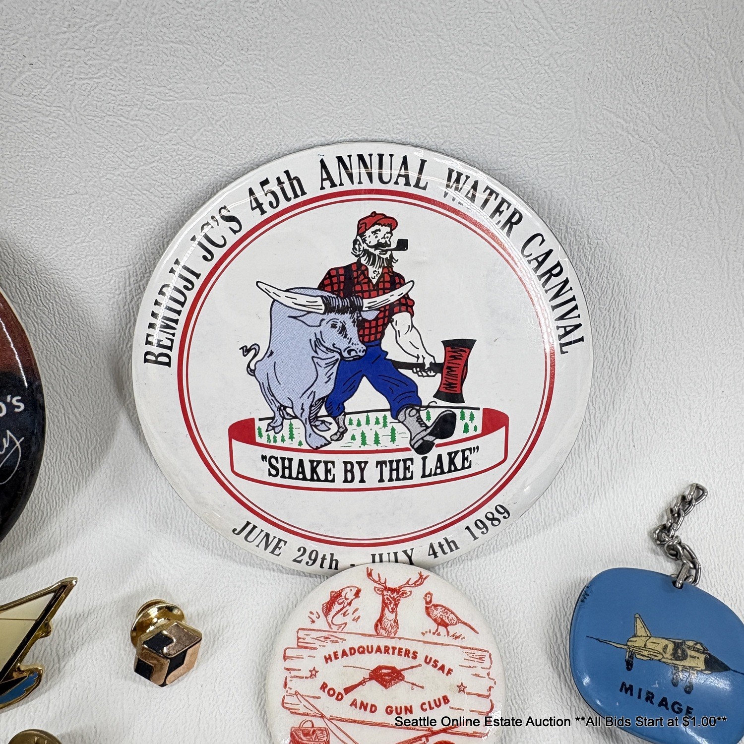 Assorted Vintage Buttons And Pins Including JFK Inauguration Button ...