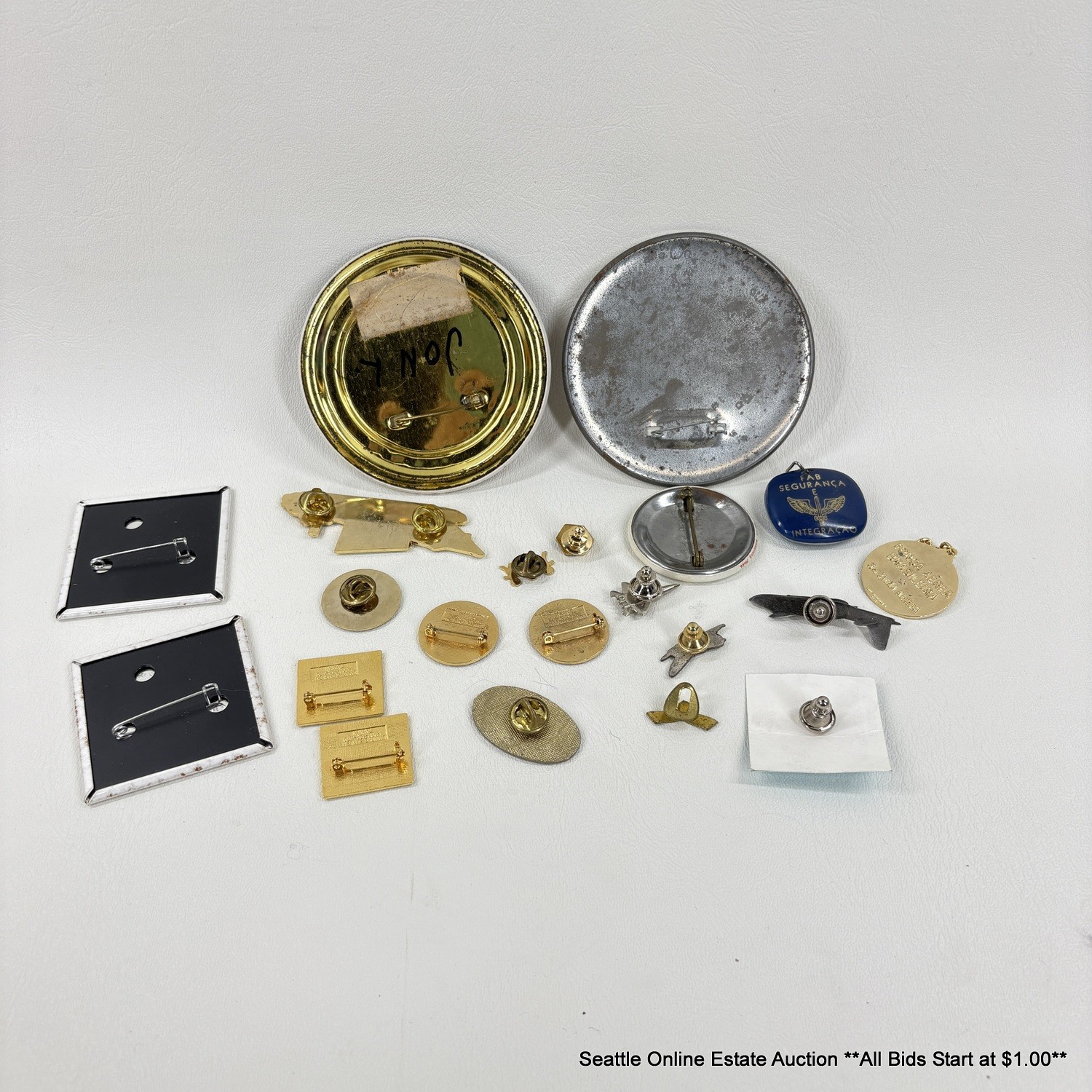 Assorted Vintage Buttons And Pins Including JFK Inauguration Button ...