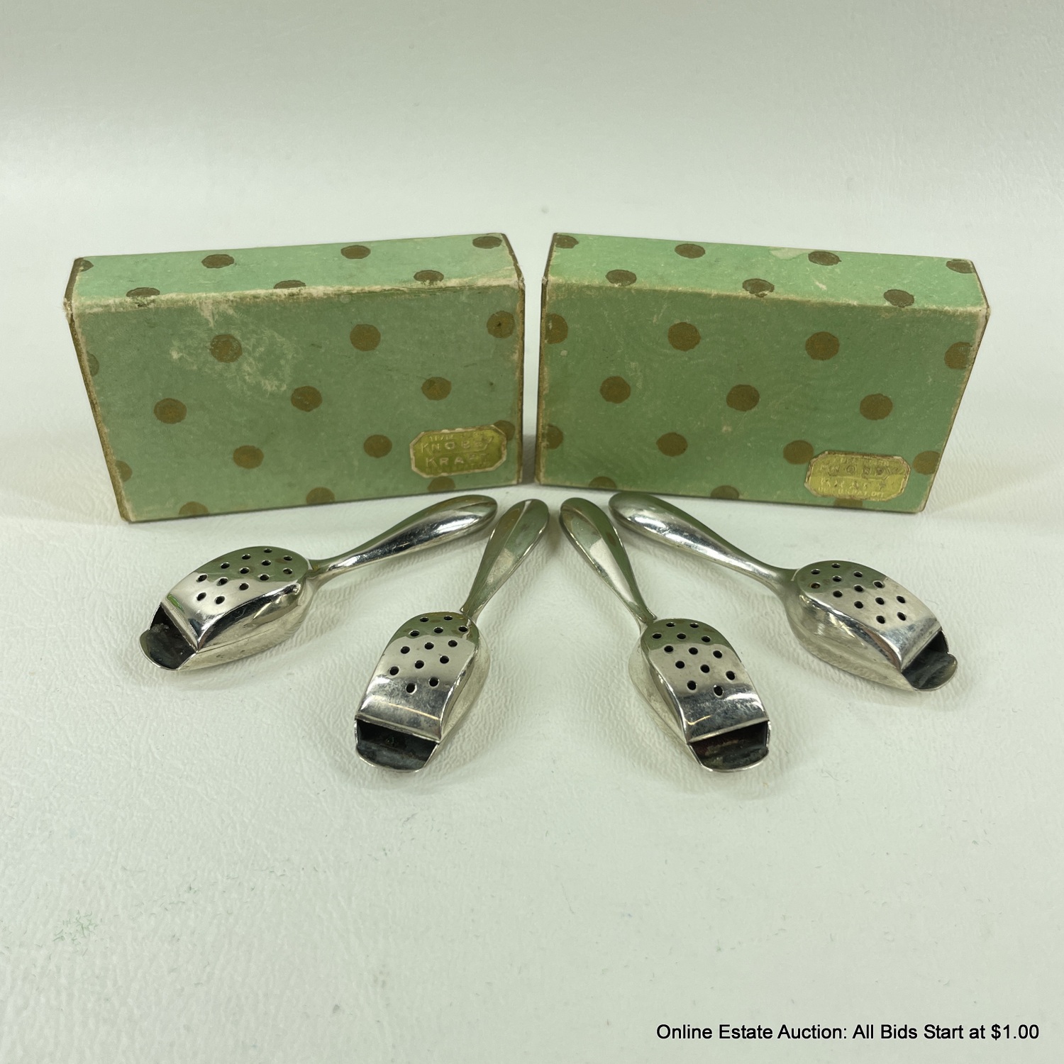 4 Knobby Kraft Salt Cellar Shaker Spoons In Original Box, Possibly ...