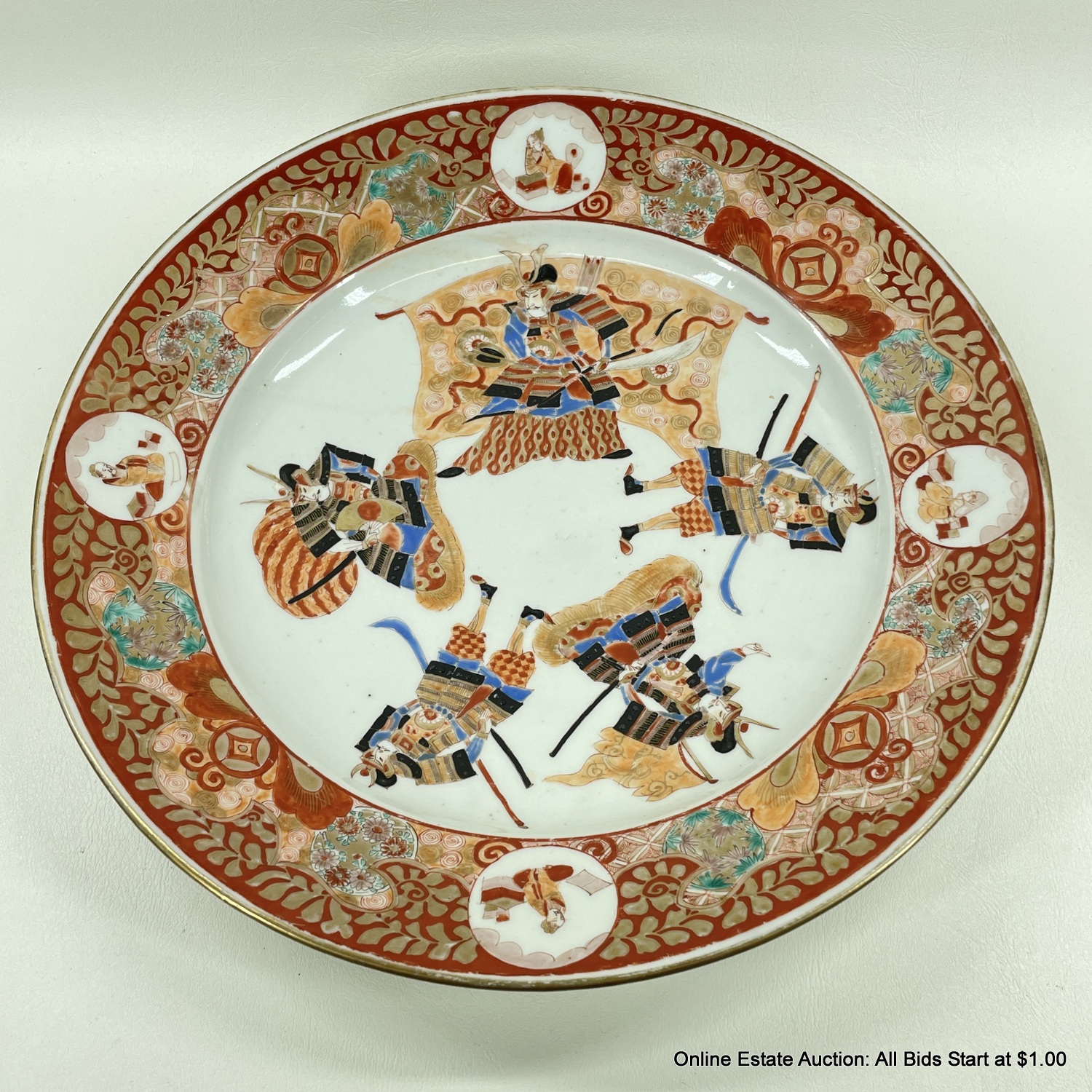 Antique Japanese Meiji Period Kutani Samurai Charger Plate #35577 ...