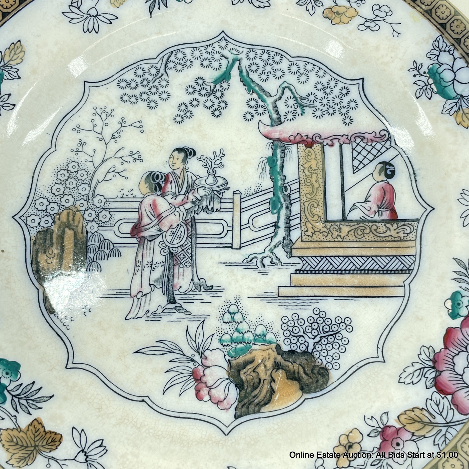 Antique Gildea & Walker Chinoiserie Tea Room Porcelain Plate, Makers ...
