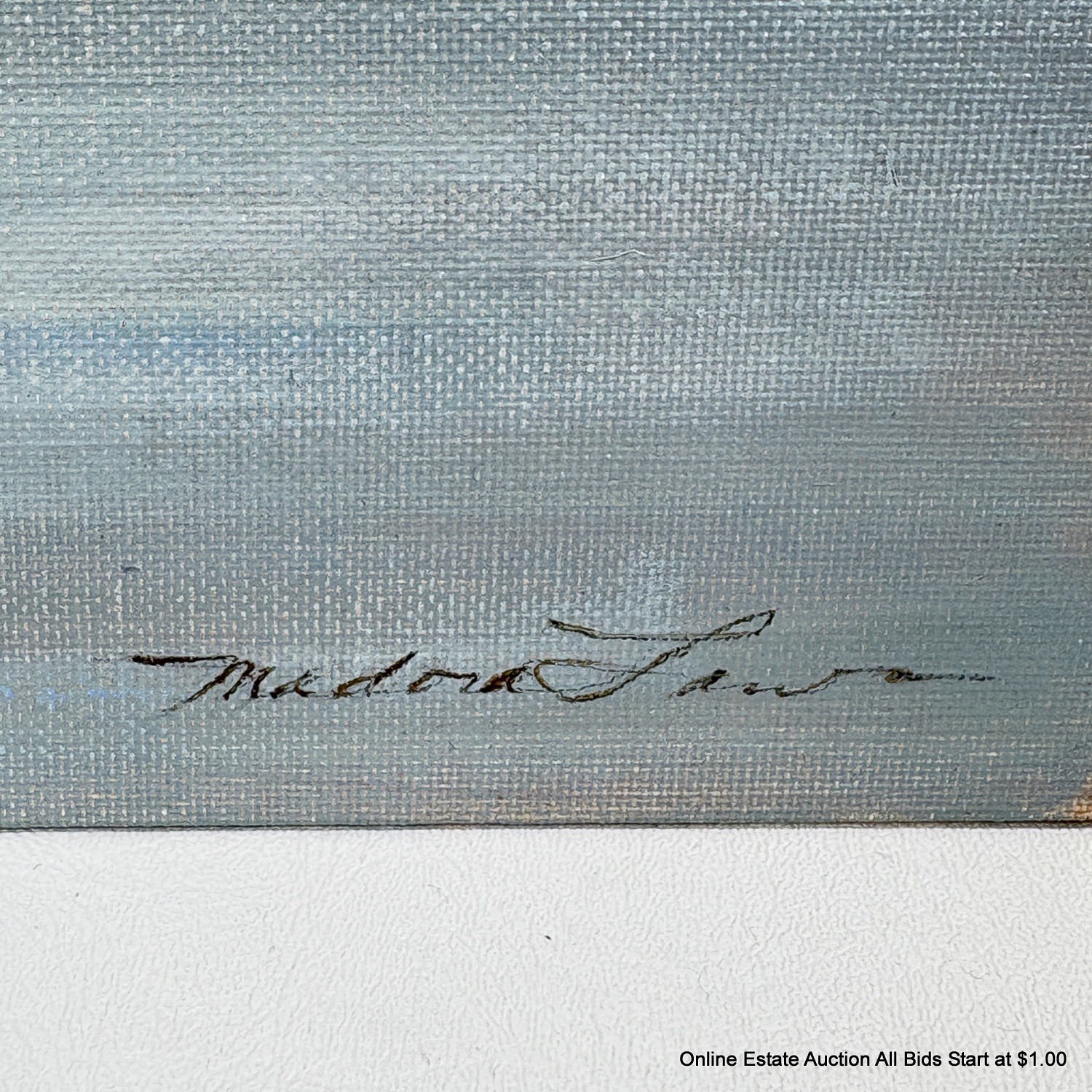Signed Acrylic Painting Of Water Landscape On 12" X 16" Canvas Board ...