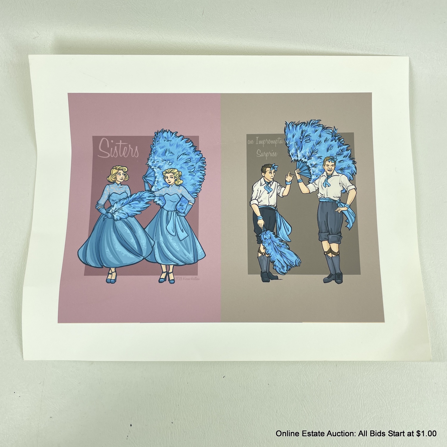 Medium Panel Offset Lithograph Print Of Sisters And An Impromptu ...