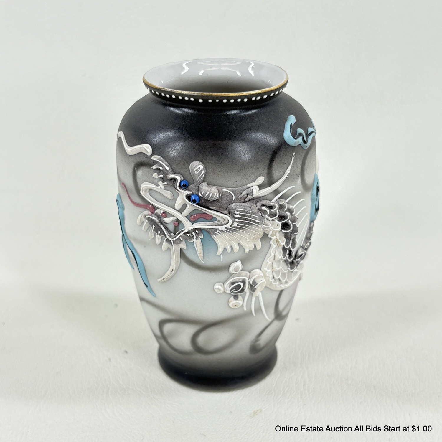Japanese Endo China Hand Painted Dragonware Porcelain 3.5" Bud Vase ...