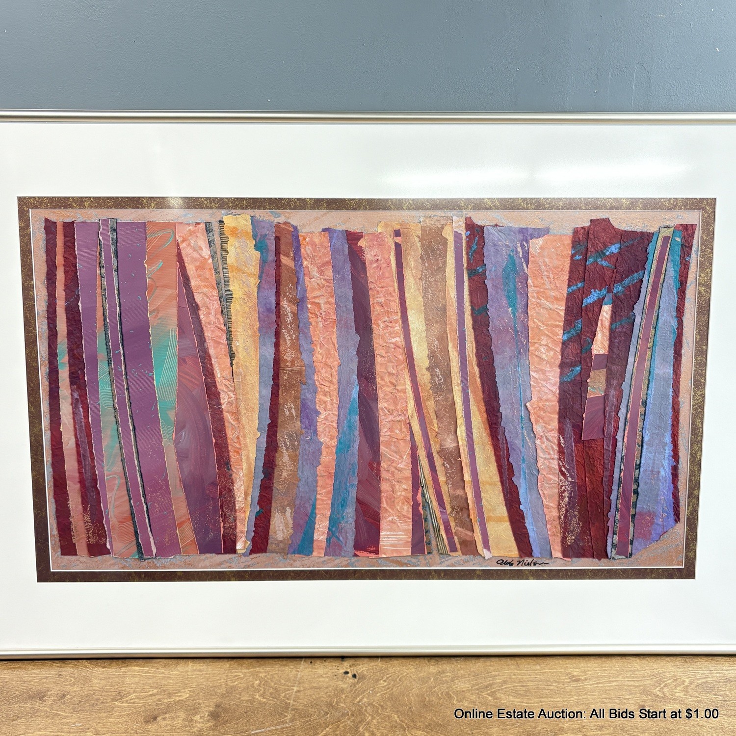 Oluf Nielsen Paper Collage, Framed (LOCAL PICKUP ONLY) #43263 | Auctionninja.com