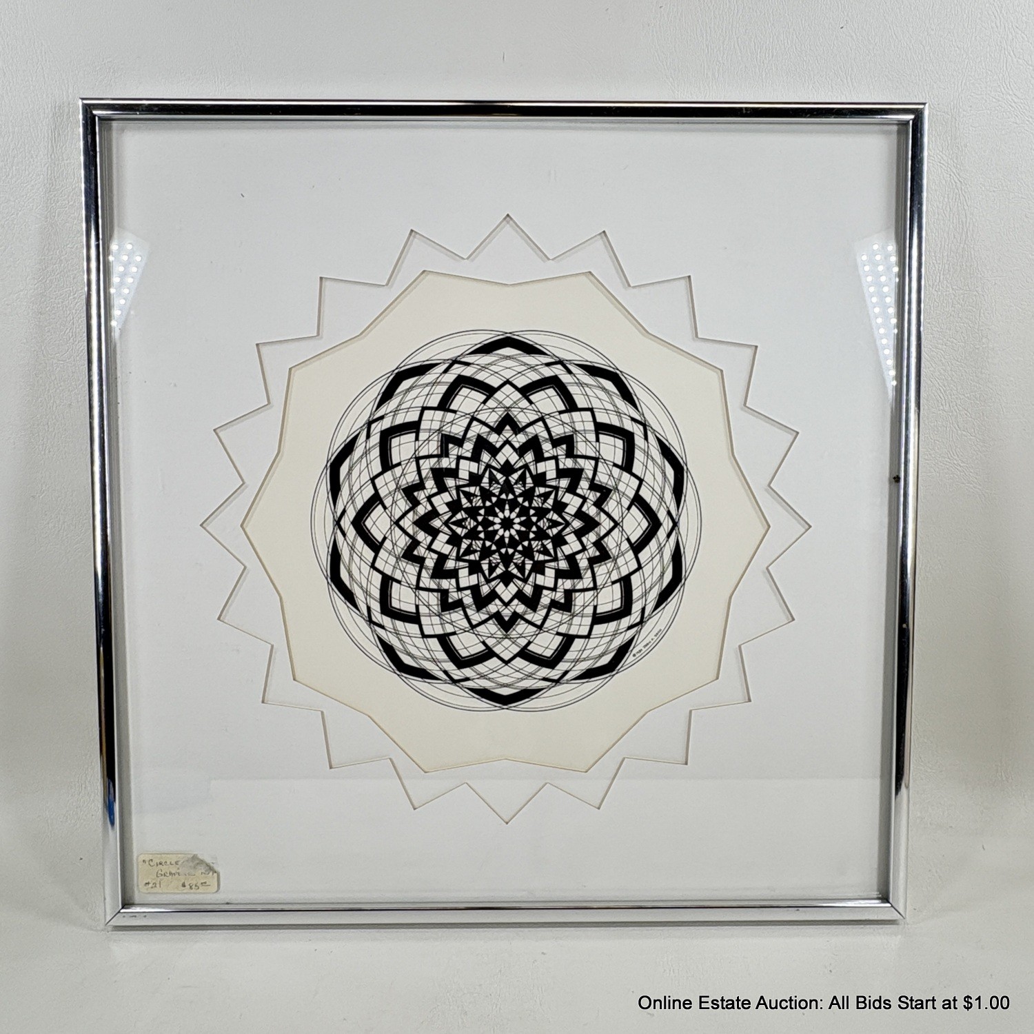 Jean H. Zach Signed Circle Graphic Ink Pen 15" Framed Art # 757sm15 ...