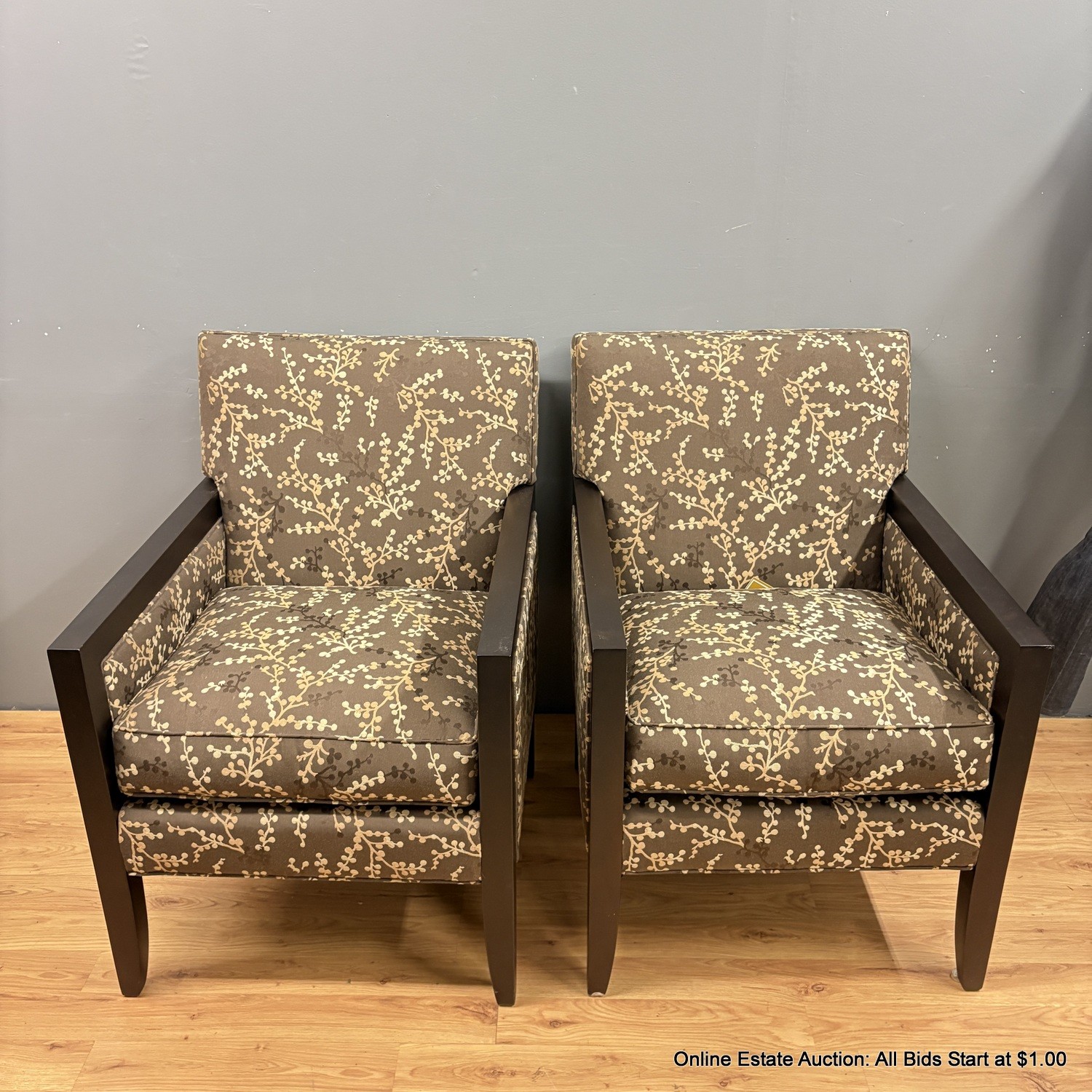 Pair Of Contemporary Pearson Upholstered Arm Chairs With Removable Seat ...