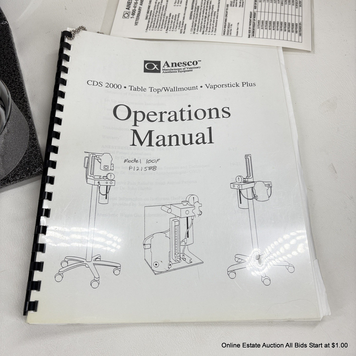 Veterinary Anesthesia Machine Anesco CDS Table Top/Wall Mount ...