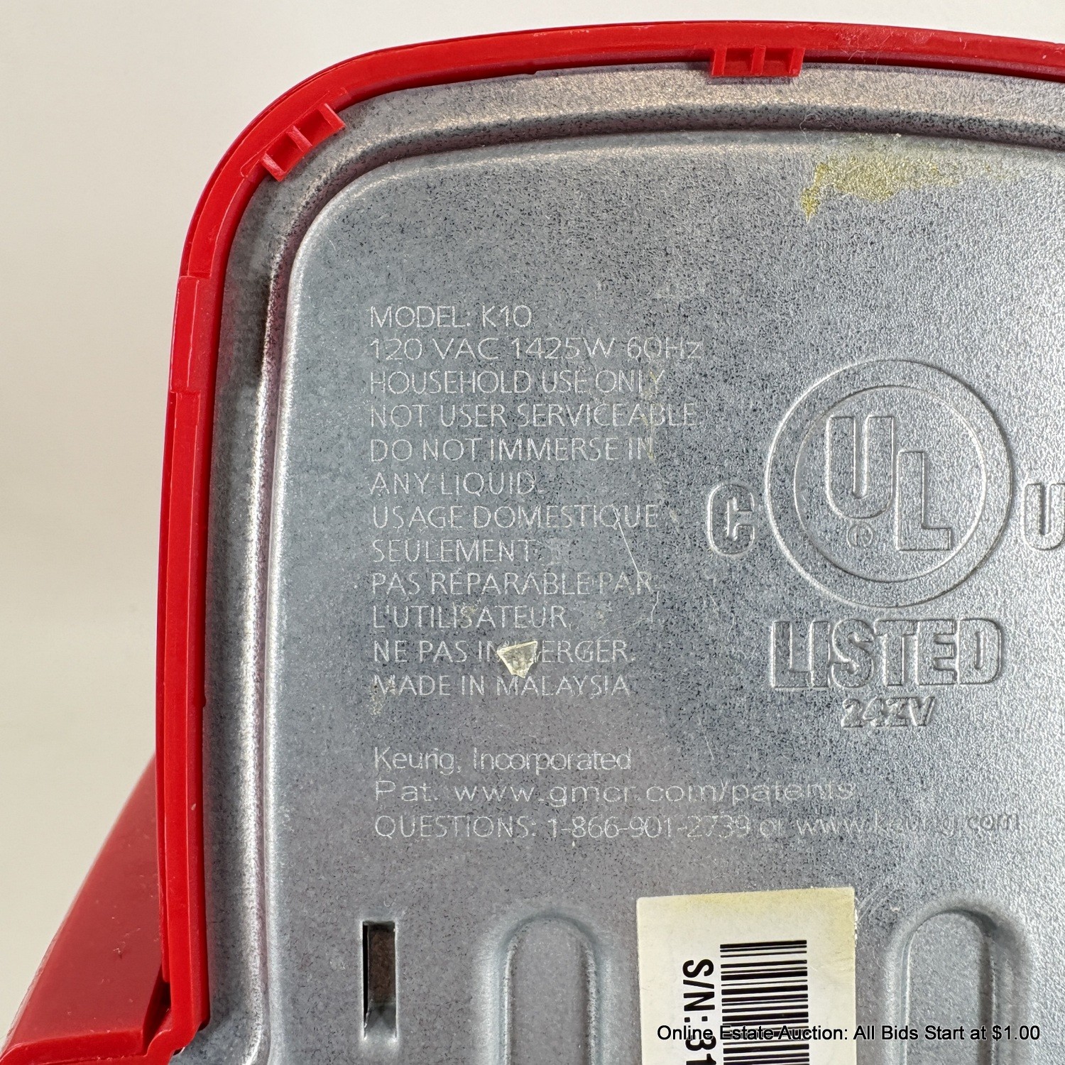 Keurig Model K10 Mini Plus Coffee Pod Brewing System #42576 ...