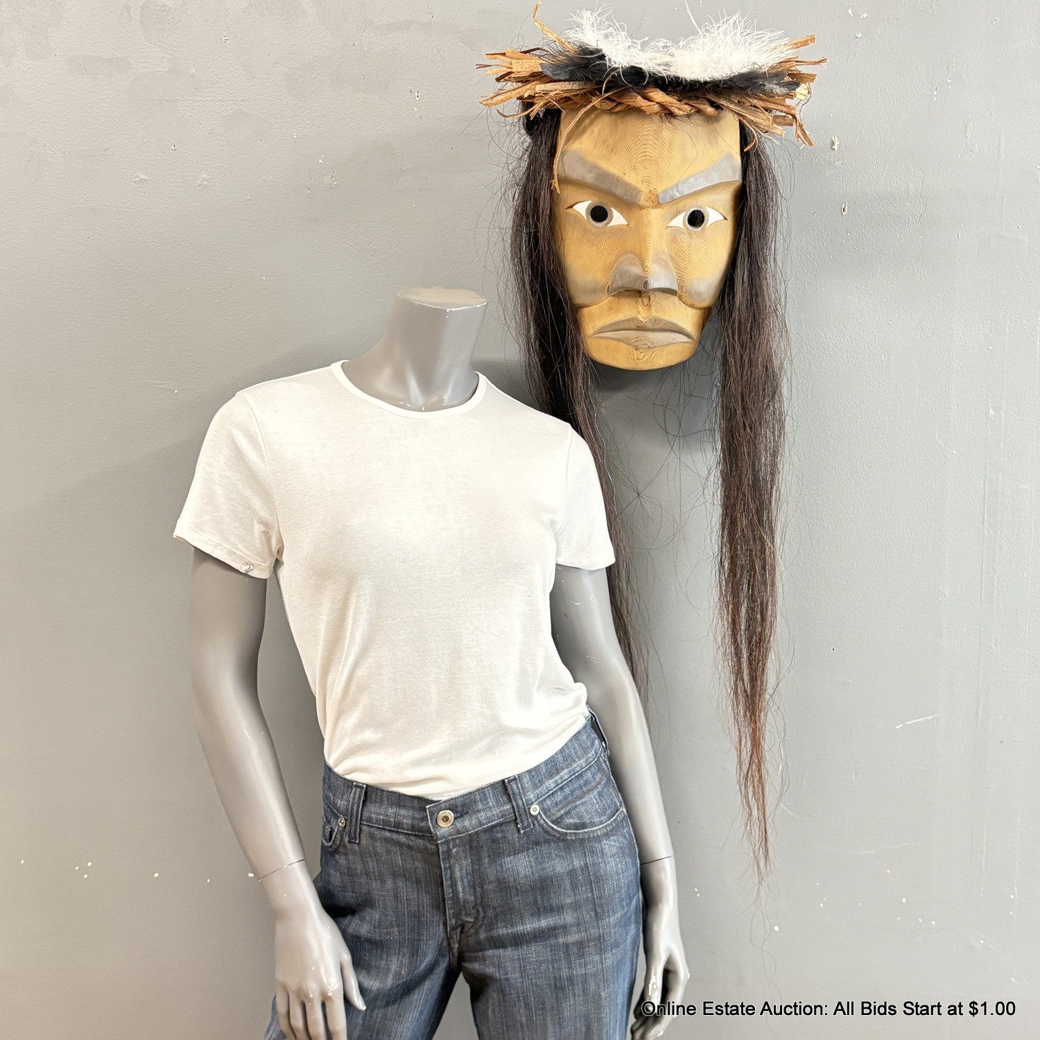 Micah McCarty, Makah, Signed Carved Cedar And Horse Hair Native ...