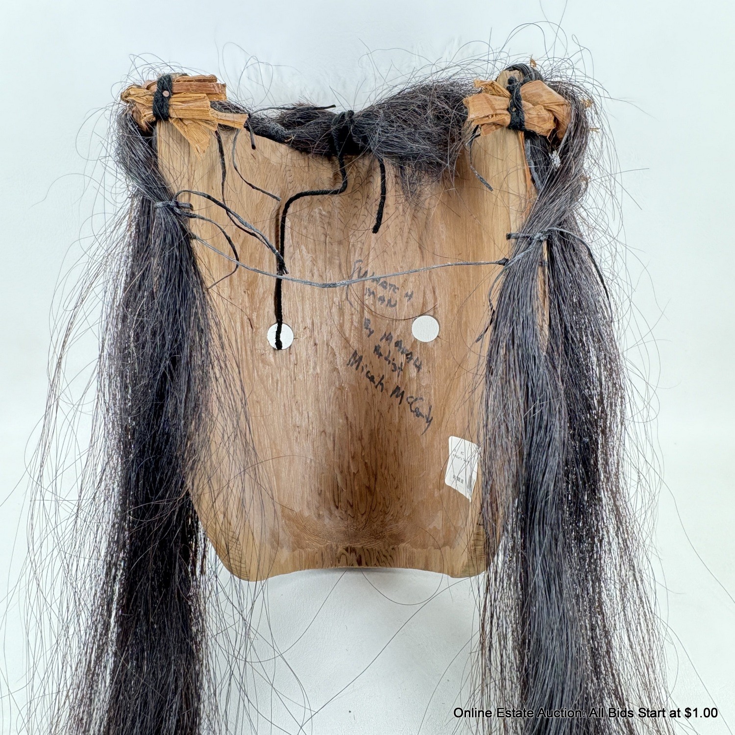 Micah McCarty, Makah, Signed Carved Cedar And Horse Hair Native ...
