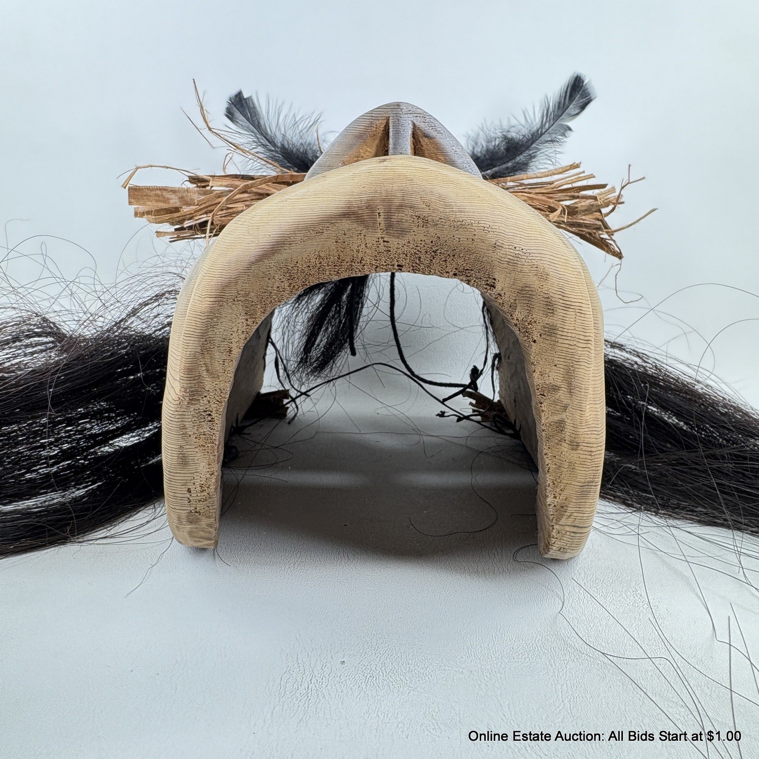 Micah McCarty, Makah, Signed Carved Cedar And Horse Hair Native ...