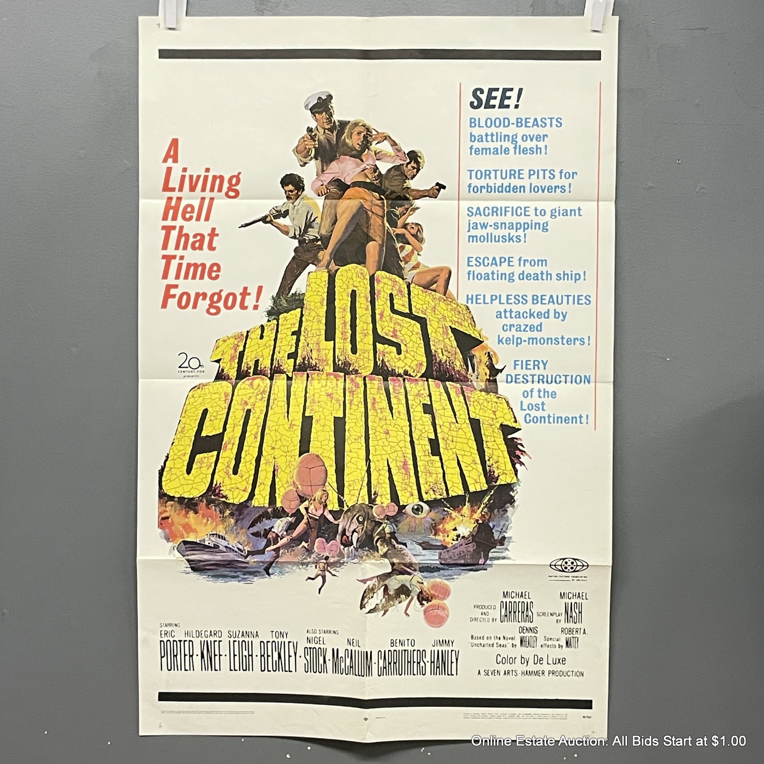 Vintage One Sheet Movie Poster: The Lost Continent: Eric Porter 1968 ...