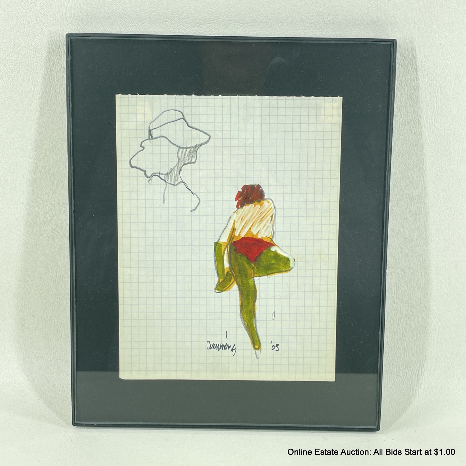 William Cumming Signed Original Drawing On Graph Paper 2005 #39403 ...