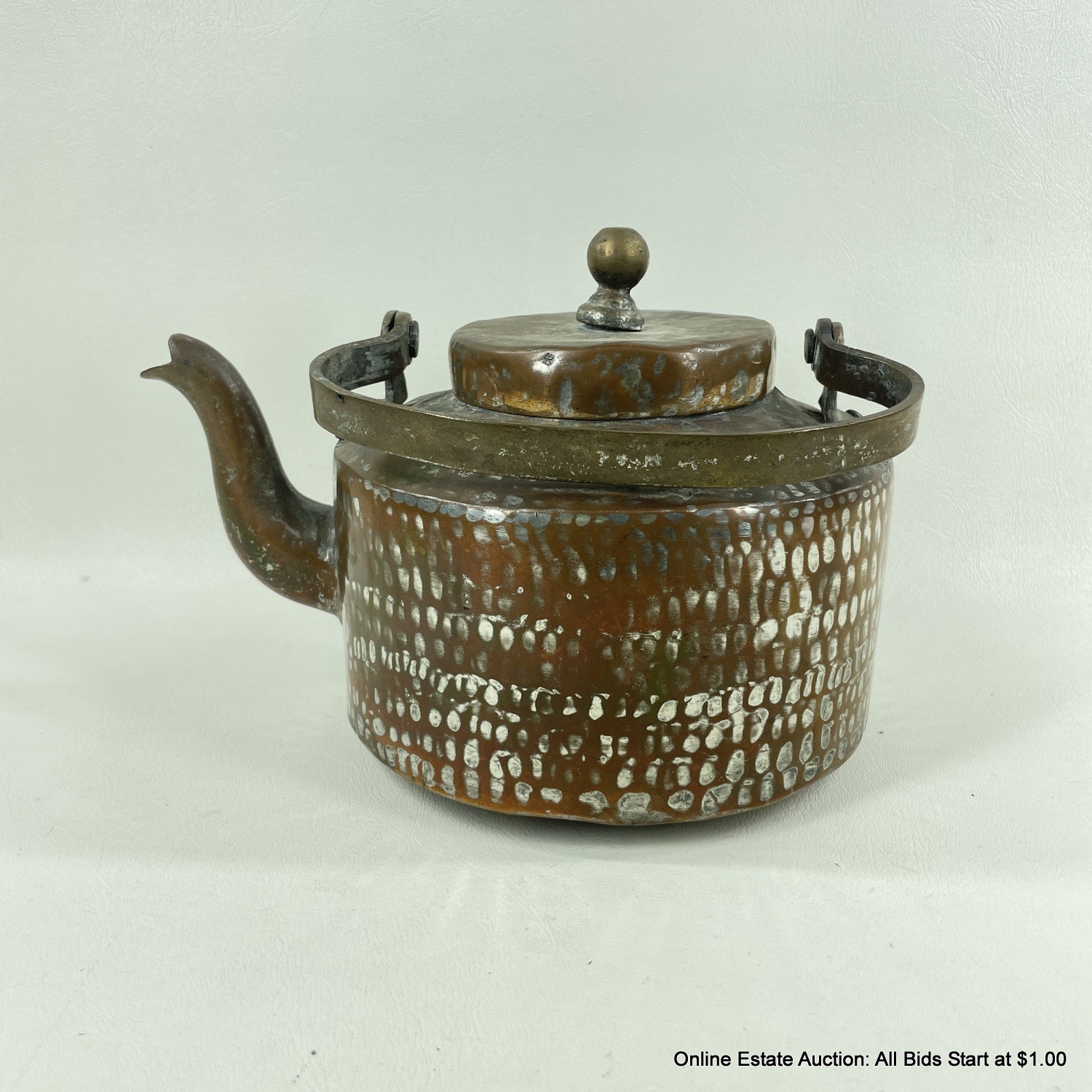 Antique Hammered Copper Teapot #39918 | Auctionninja.com