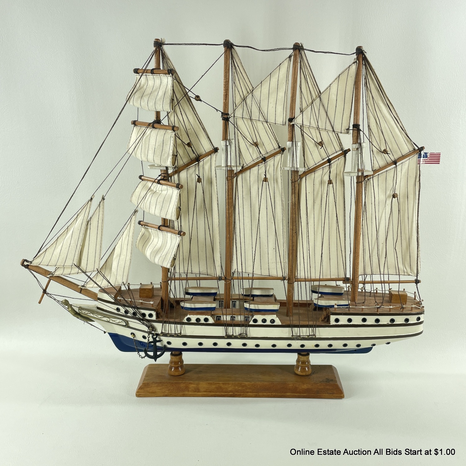 Decorative Wooden Ships Model With Canvas Sails (LOCAL PICK UP ONLY ...