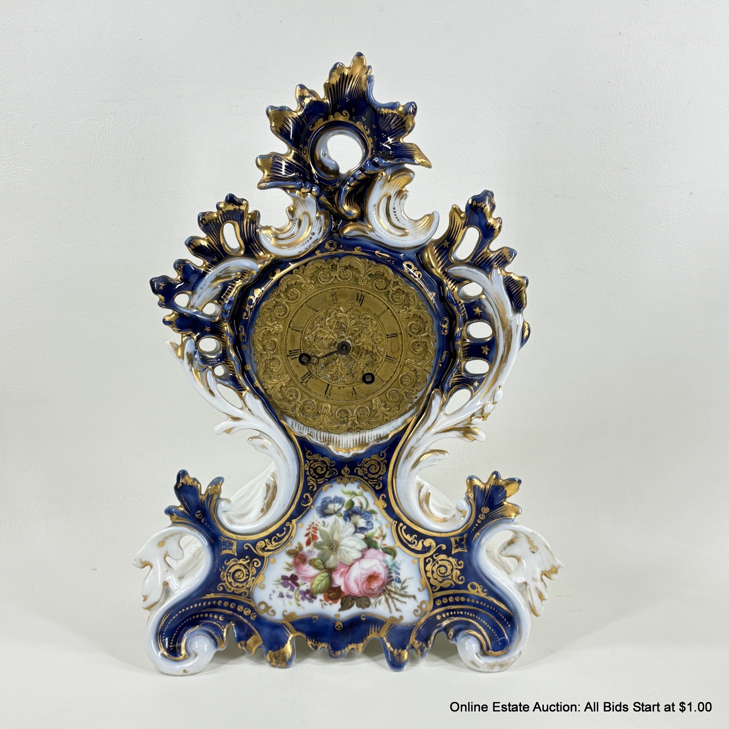 Antique French Porcelain Mantel Clock #41536 | Auctionninja.com